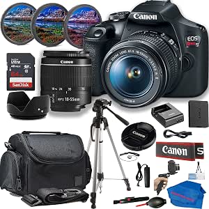 Amazon.com : Canon Rebel T7 Bundle: Includes 18-55mm is II Lens, Tripod ...