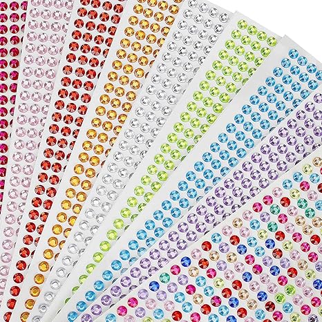 Amazon.com: 4536 Pieces Rhinestone Stickers Self-Adhesive Jewels ...