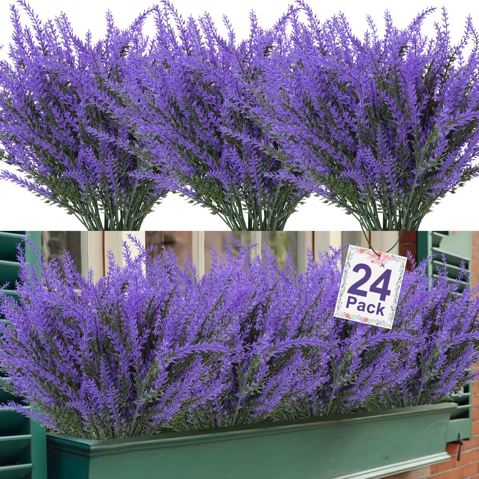 Amazon.com: Ouddy Decor 24 Bundles Artificial Lavender Flowers Fake ...