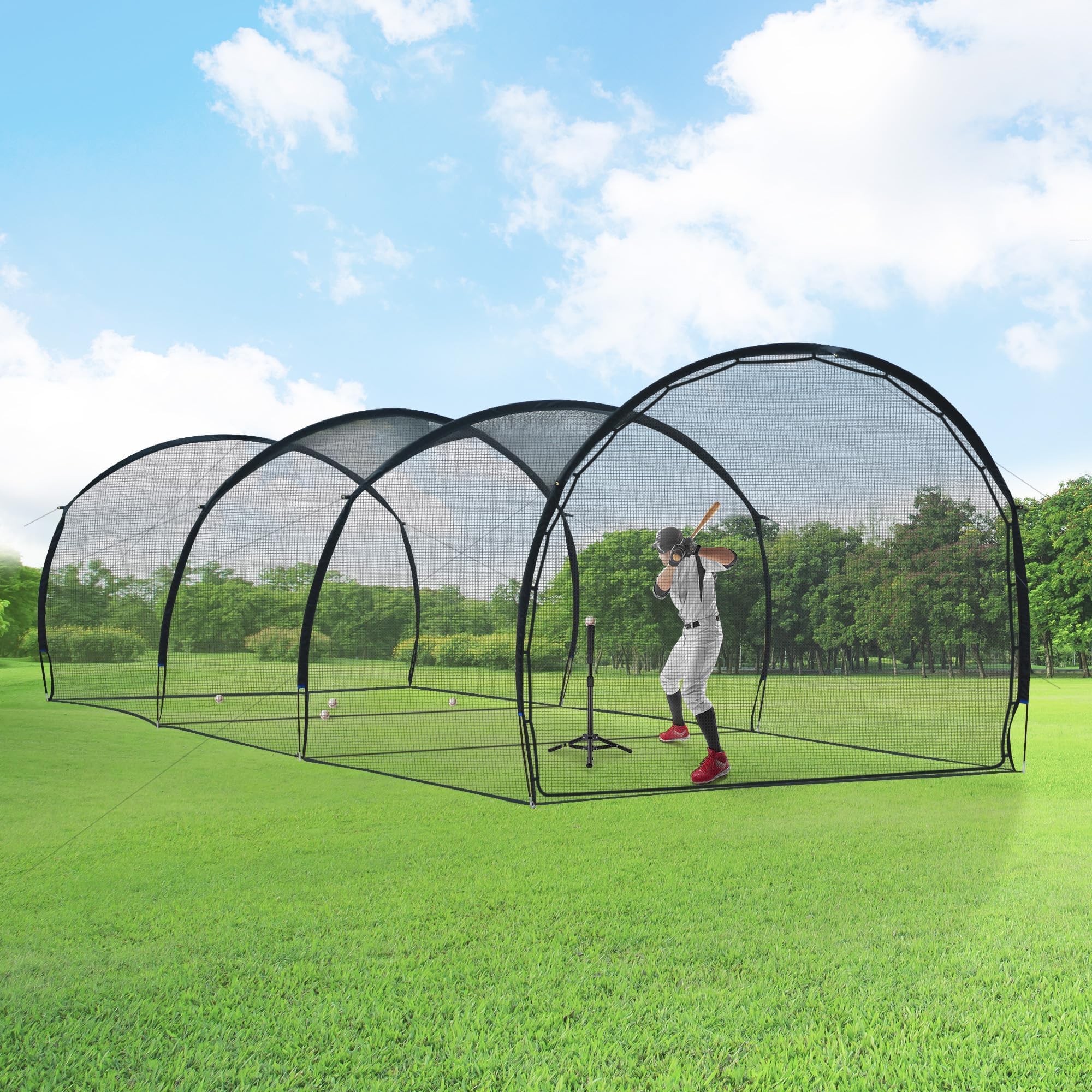 Hitting Cage Net Baseball Batting Cage 30 Ft Training Equipment ...