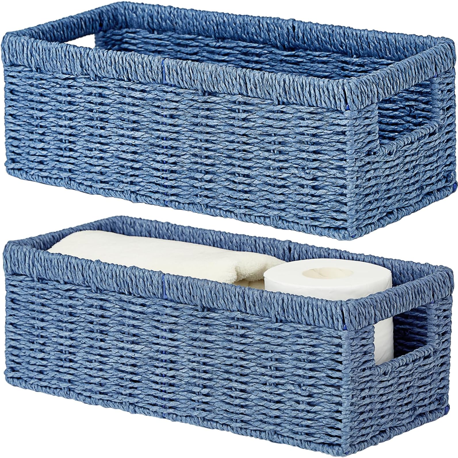 Amazon.com: Vagusicc Wicker Storage Basket, Paper Rope Wicker Baskets ...