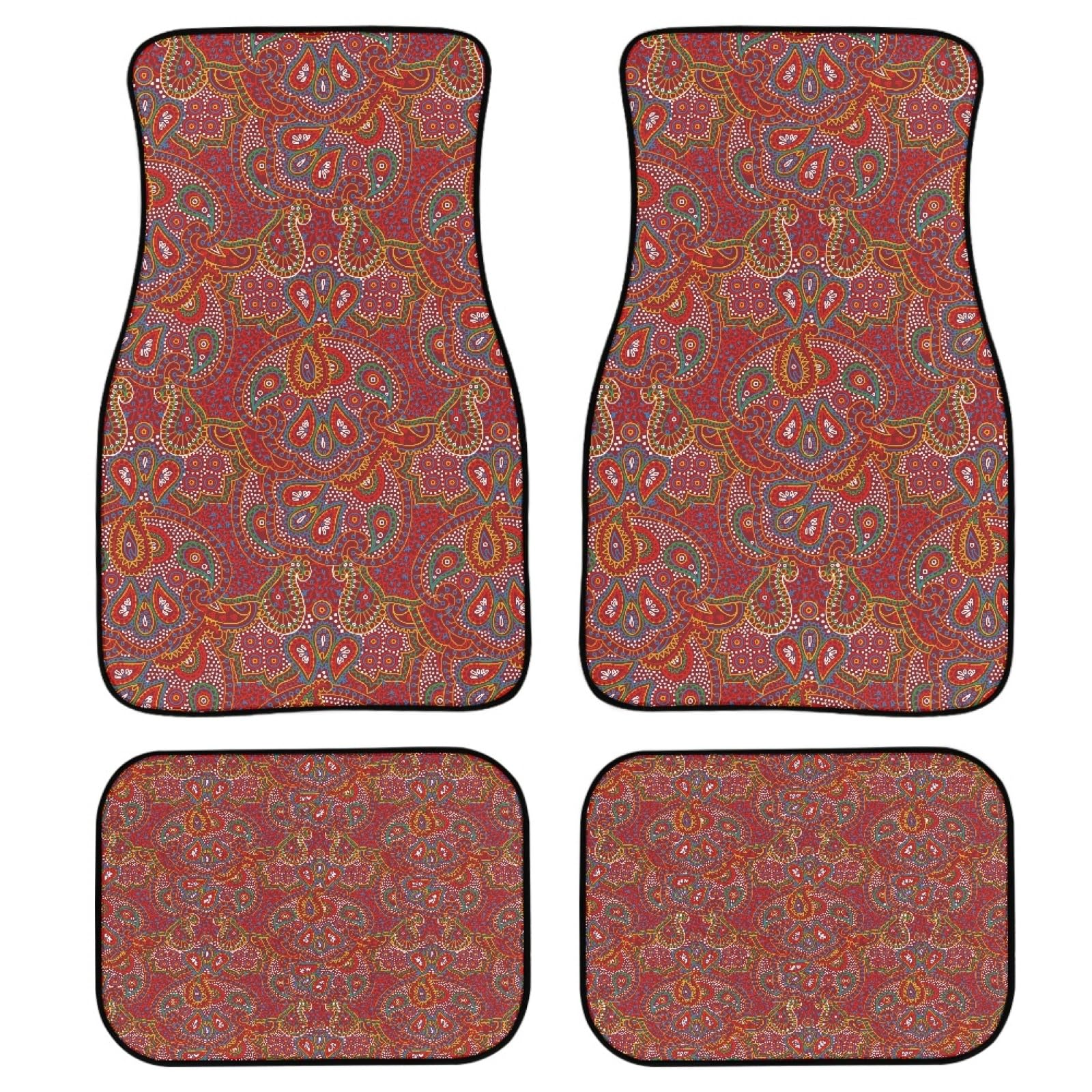 Amazon.com: GEMEICHI Boho Paisley Texture Car Floor Mats Custom Vibrant ...