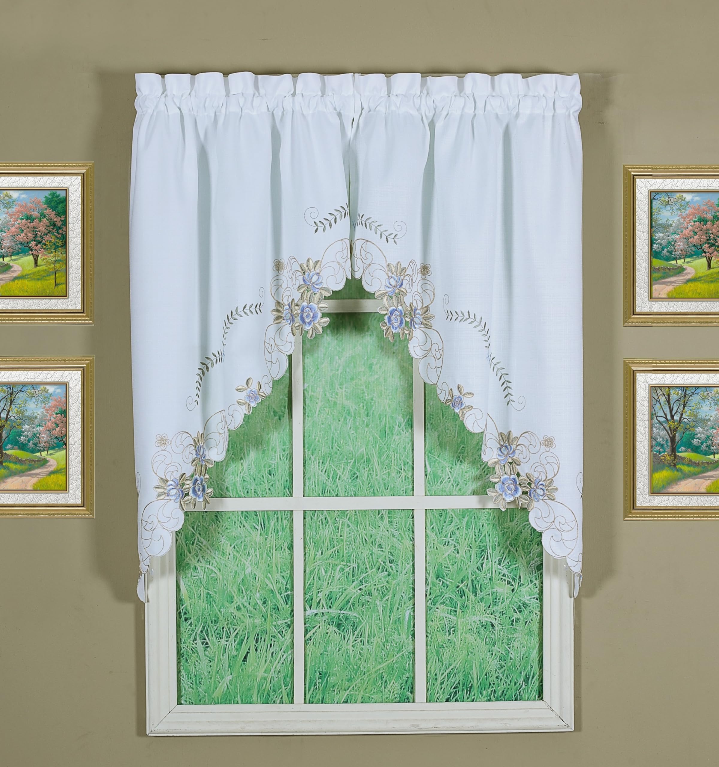 Amazon.com: Today's Curtain Imperial Classic Drawn Cutwork Window Swag ...
