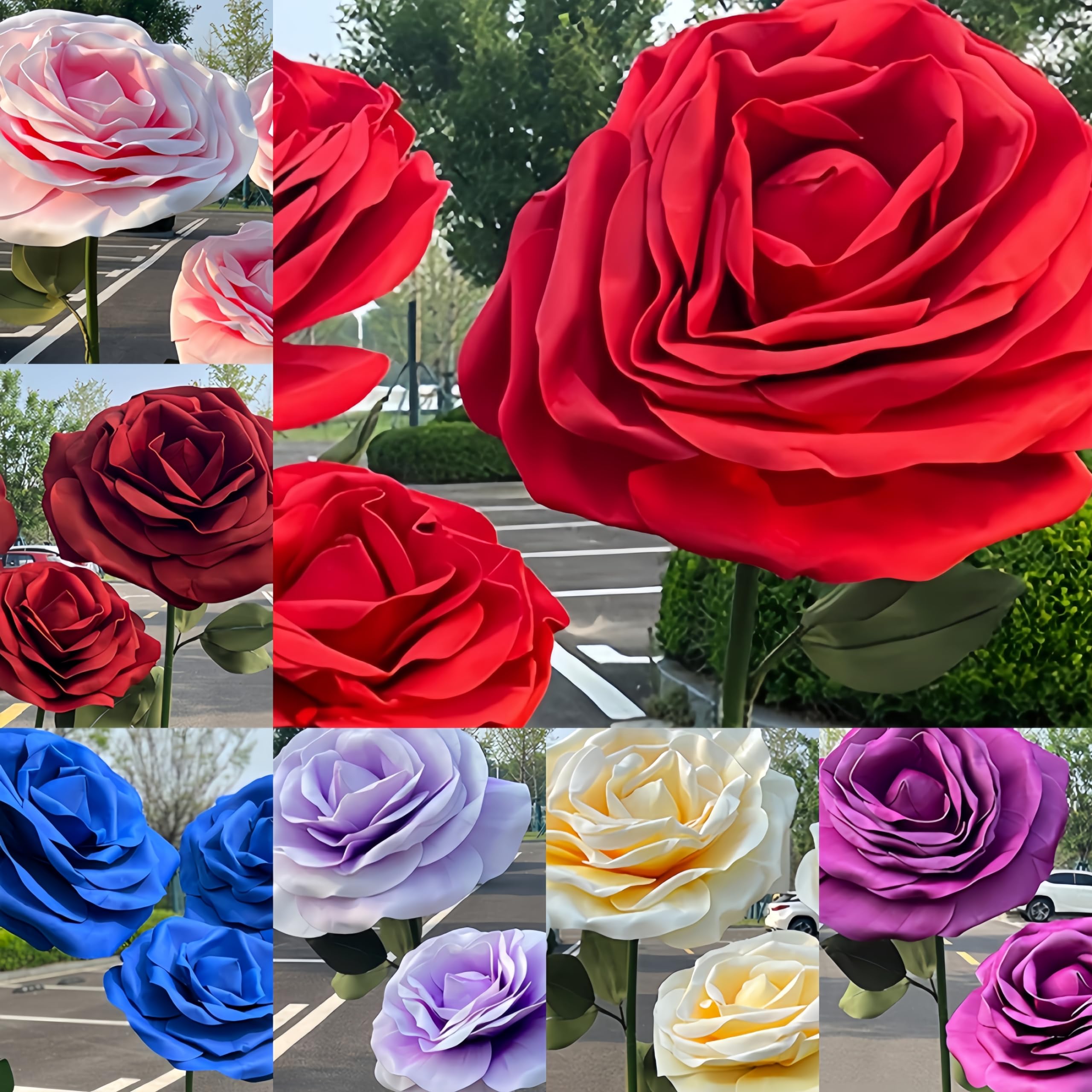 Large Artificial Rose Flower Set, Customized Giant Flowers for Wedding ...