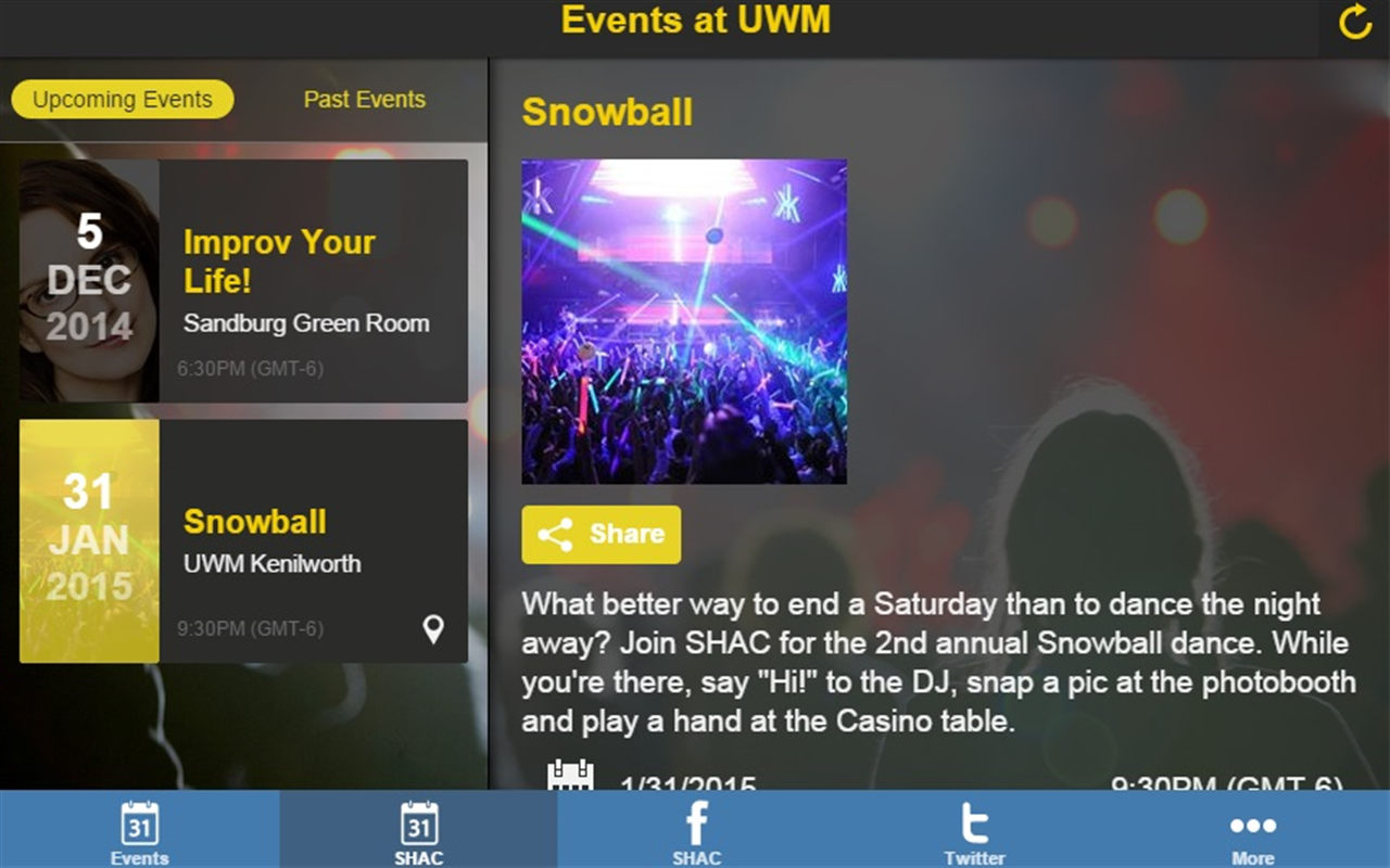 Events at UWM - App on Amazon Appstore