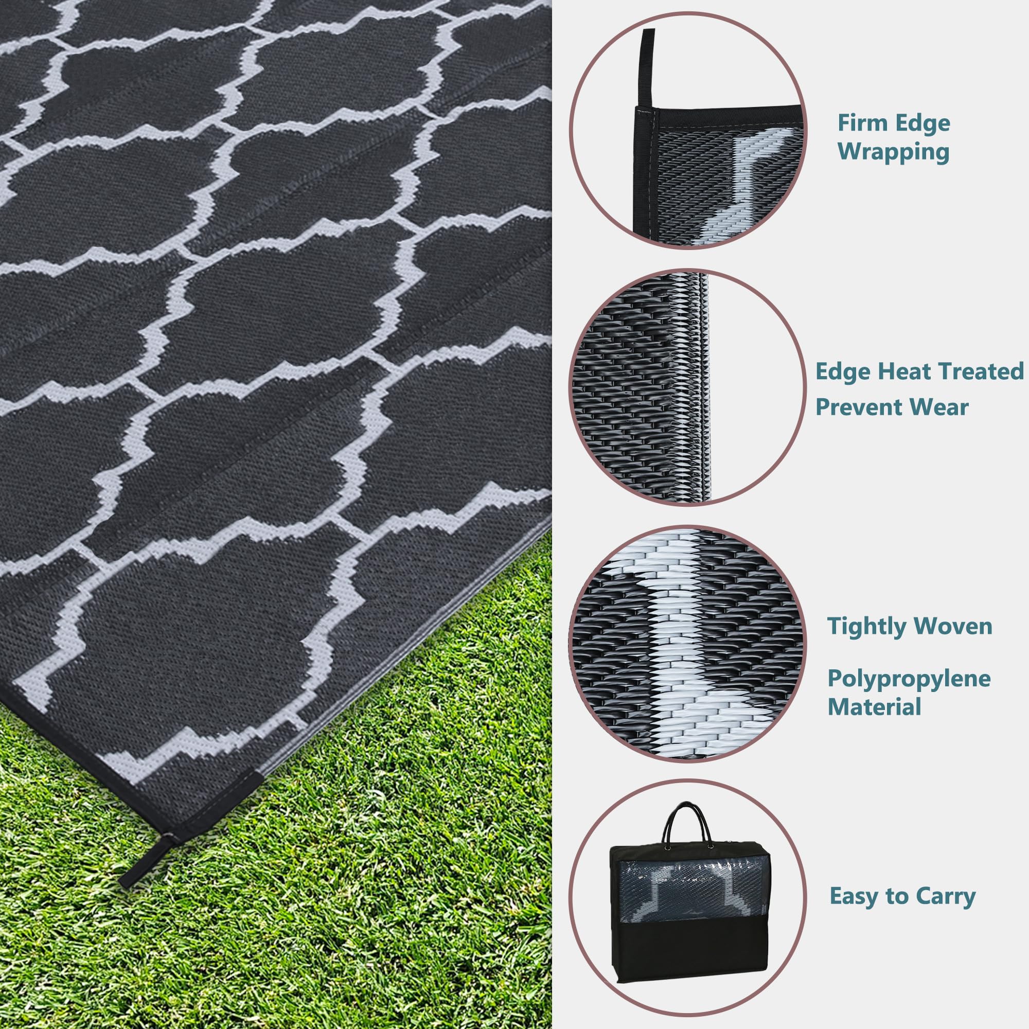 Snapklik.com : Ogrmar 9x12 FT Reversible Mats, Outdoor Rug For Patio ...