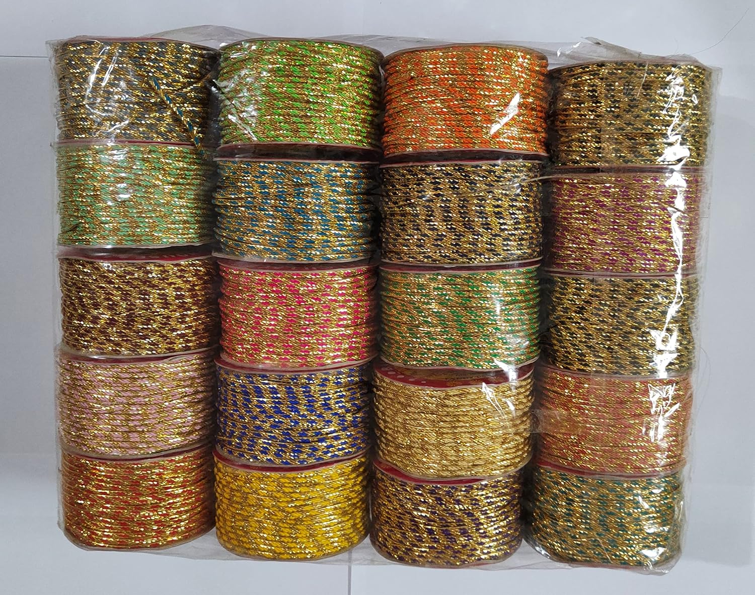 Sabhyatam Set of 20 (Apprx.12 Mtr Each) Multicolor Fancy Zari Thread ...