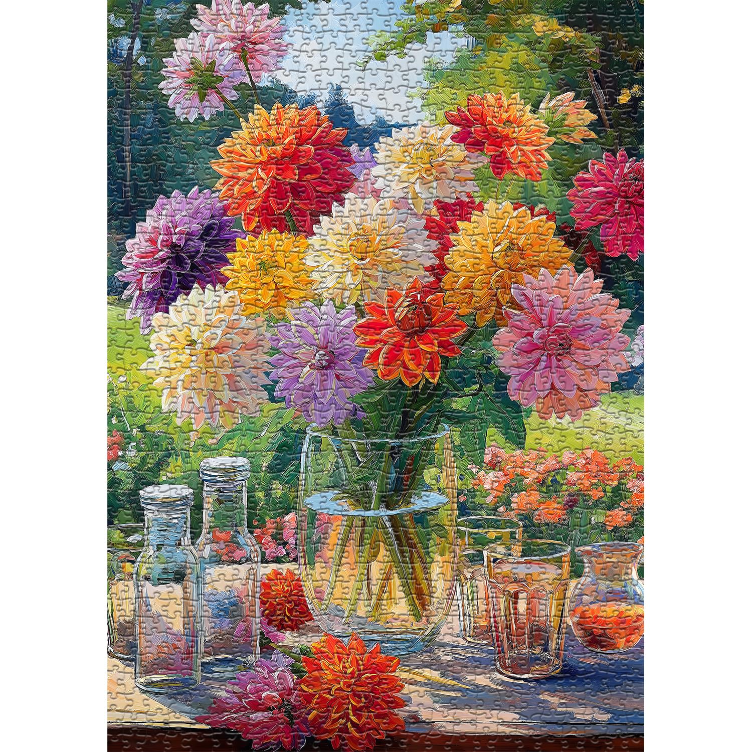 Amazon.com: Flower Puzzles for Adults 1000 Pieces, Rainbow Flower Art ...
