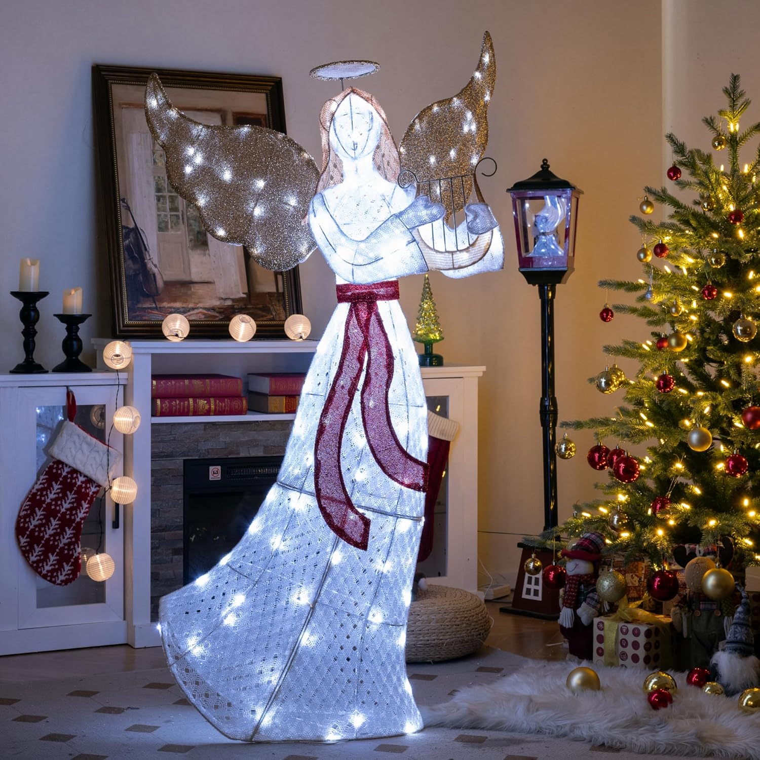 Amazon.com: Tangkula 5 FT Outdoor Christmas Lighted Angel, Xmas Yard ...