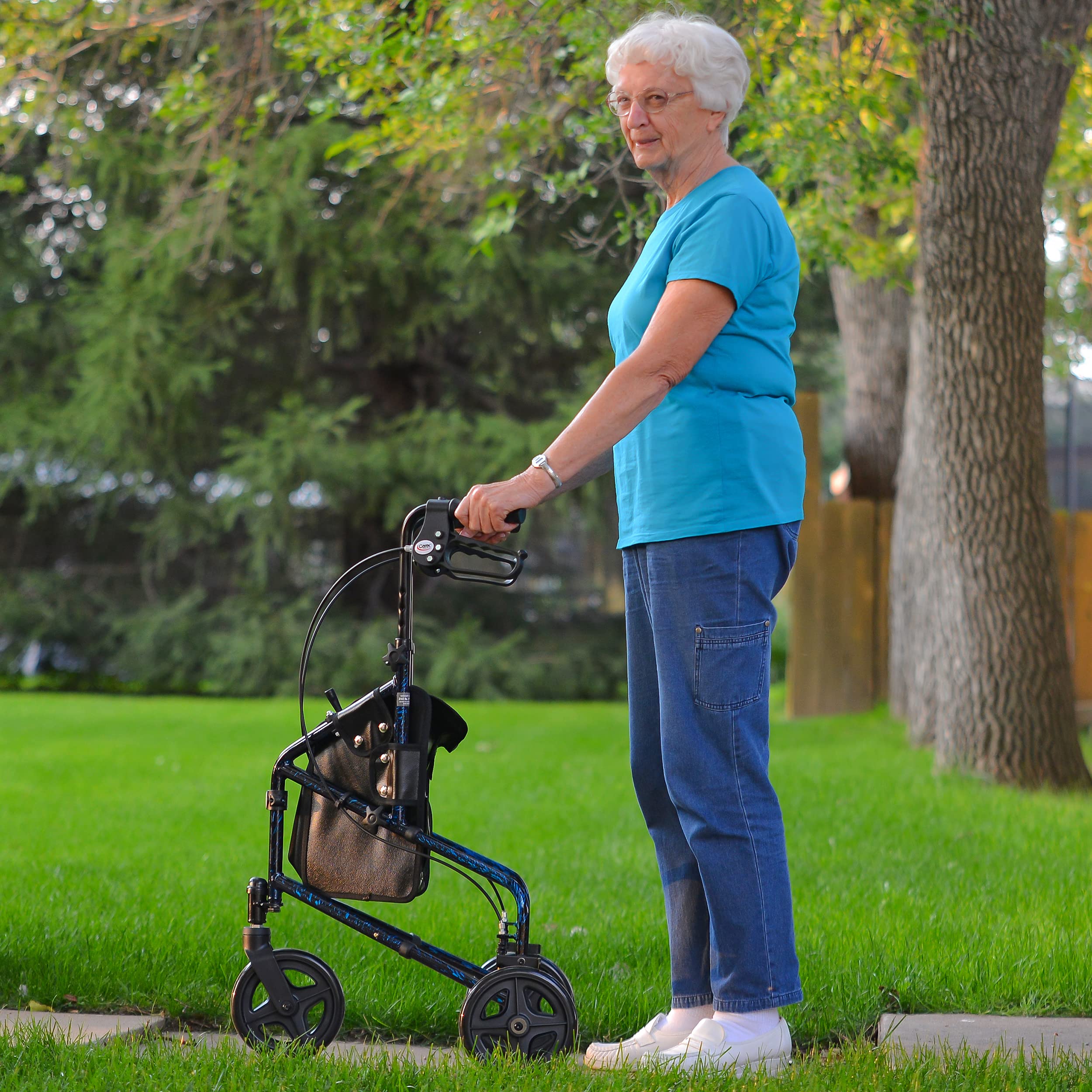 Carex 3 Wheel Walker for Seniors, Foldable, Rollator Walker with Three ...