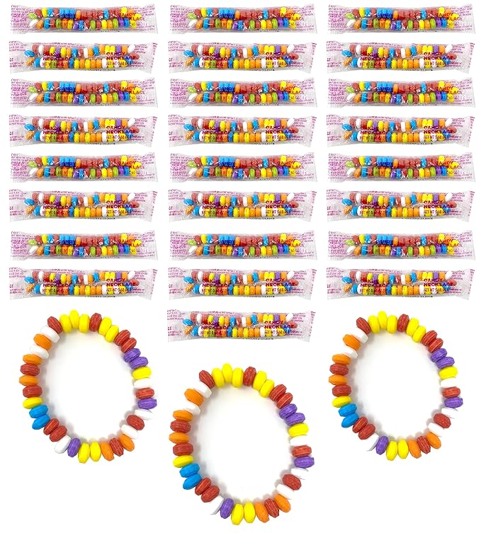 Amazon.com : Candy Necklaces Individually Wrapped 25 Pack – Bulk Candy ...