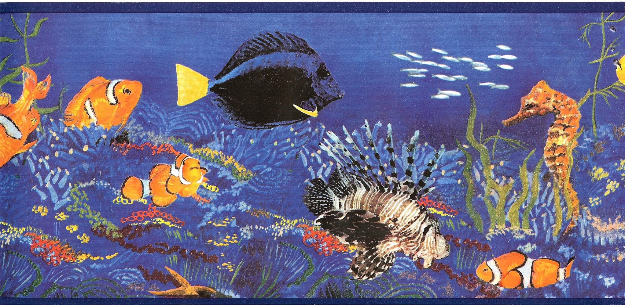 Tropical Fish Wallpaper Border Blonder Tropical Fish Under Water (dark