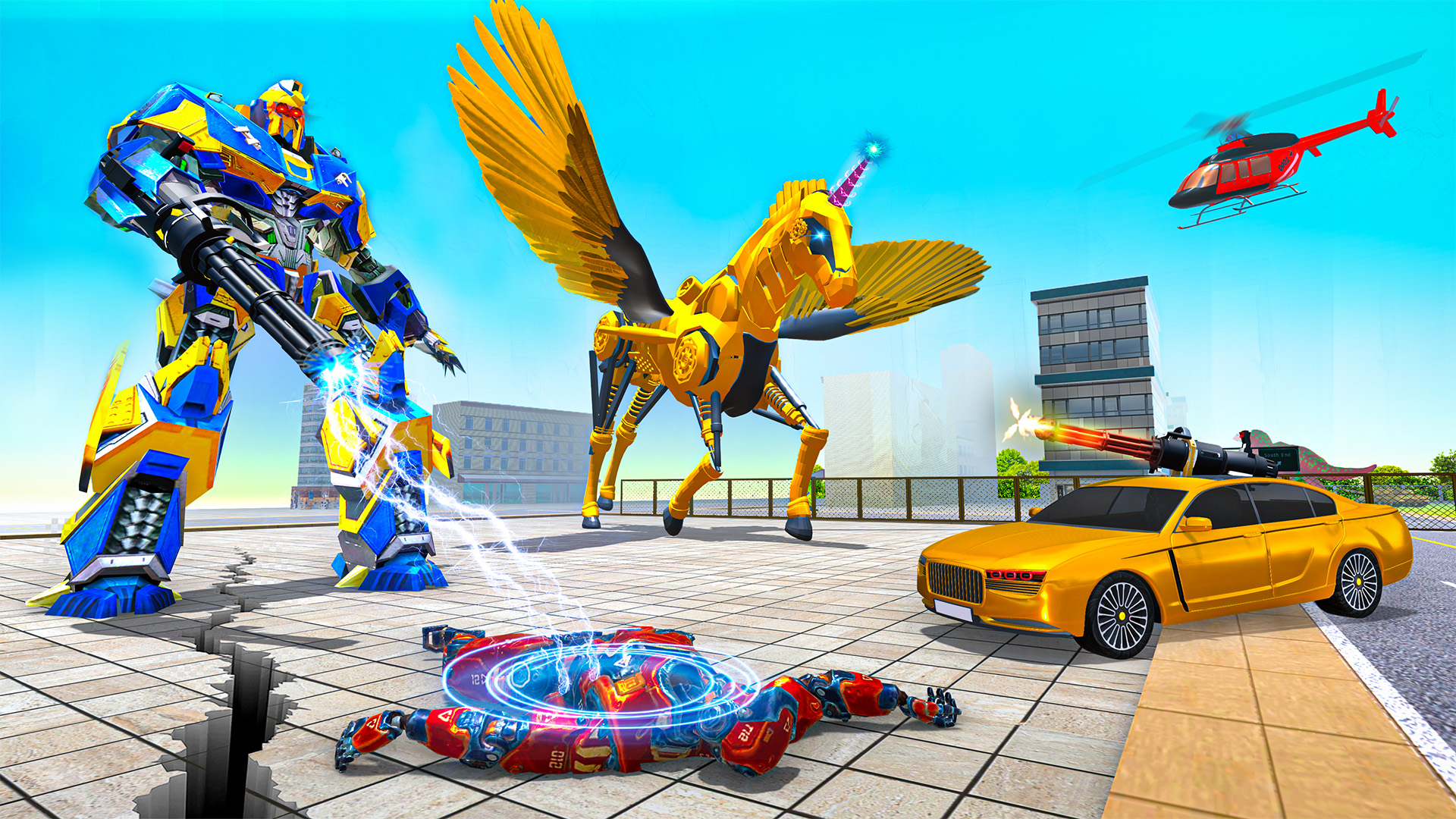 Flying Horse Robot Car Transformation Game - Animal Robot Shooting Games: app su Amazon Appstore