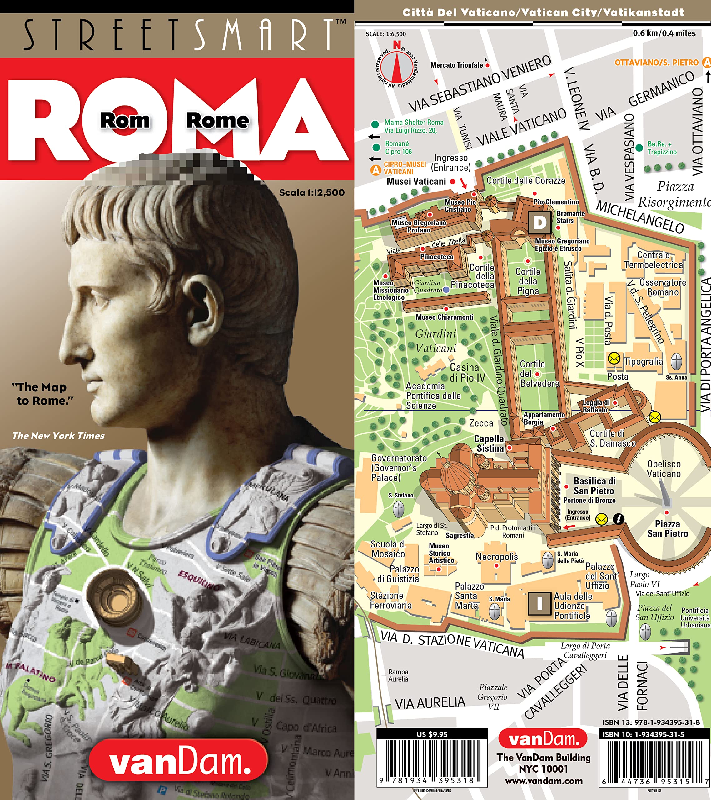 StreetSmart® Rome Map by VanDam –– Laminated, pocket sized City Center ...
