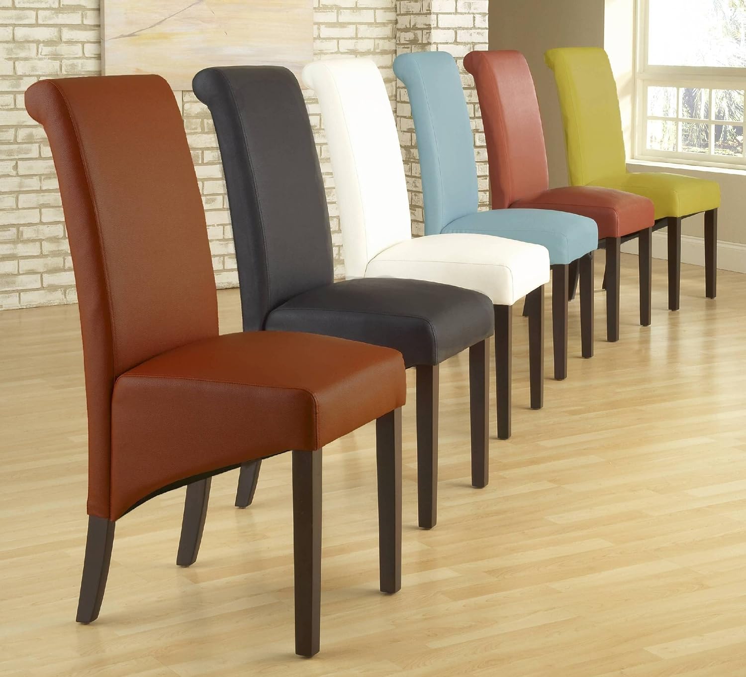 Amazon.com - Modus Furniture Cosmo Sleigh Back Chairs, Kiwi (Set of Two ...