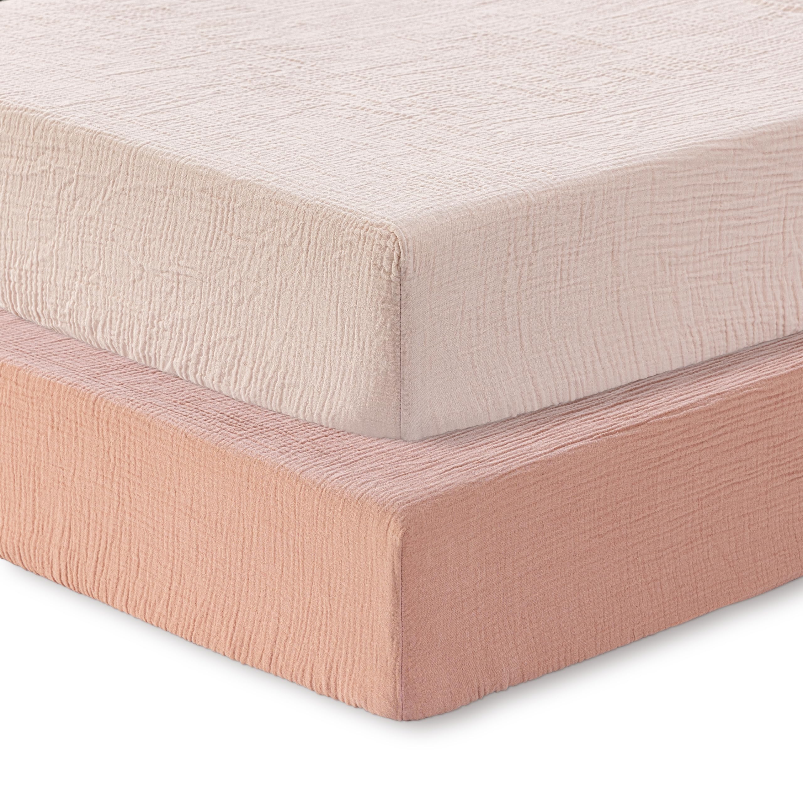 Amazon.com: Dreamology Cotton Mini Crib Sheets, 2-Pack, 100% Cotton ...
