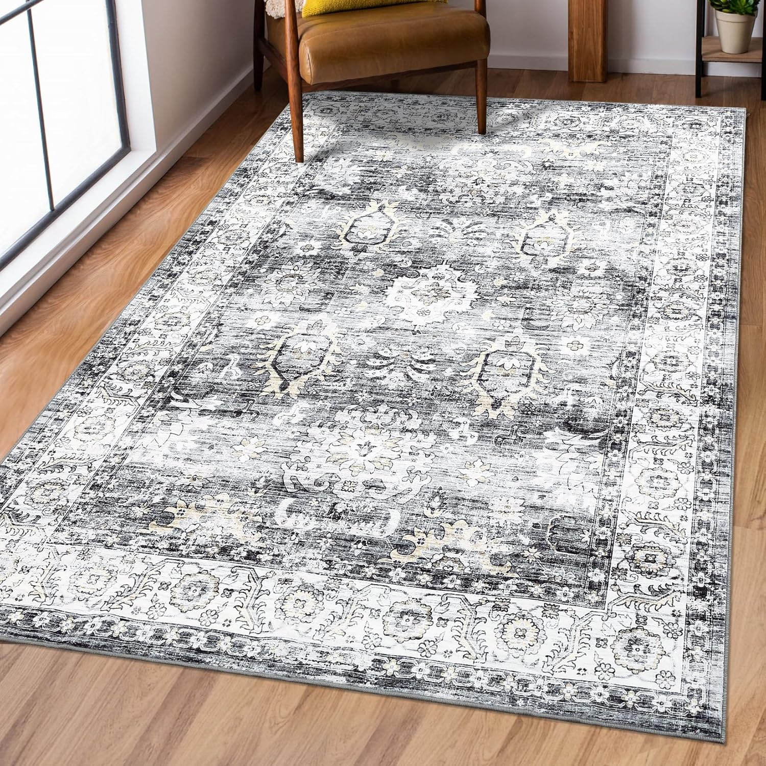 Amazon.com: RUGSREAL 4x6 Vintage Washable Area Rug Small Entryway Rug ...