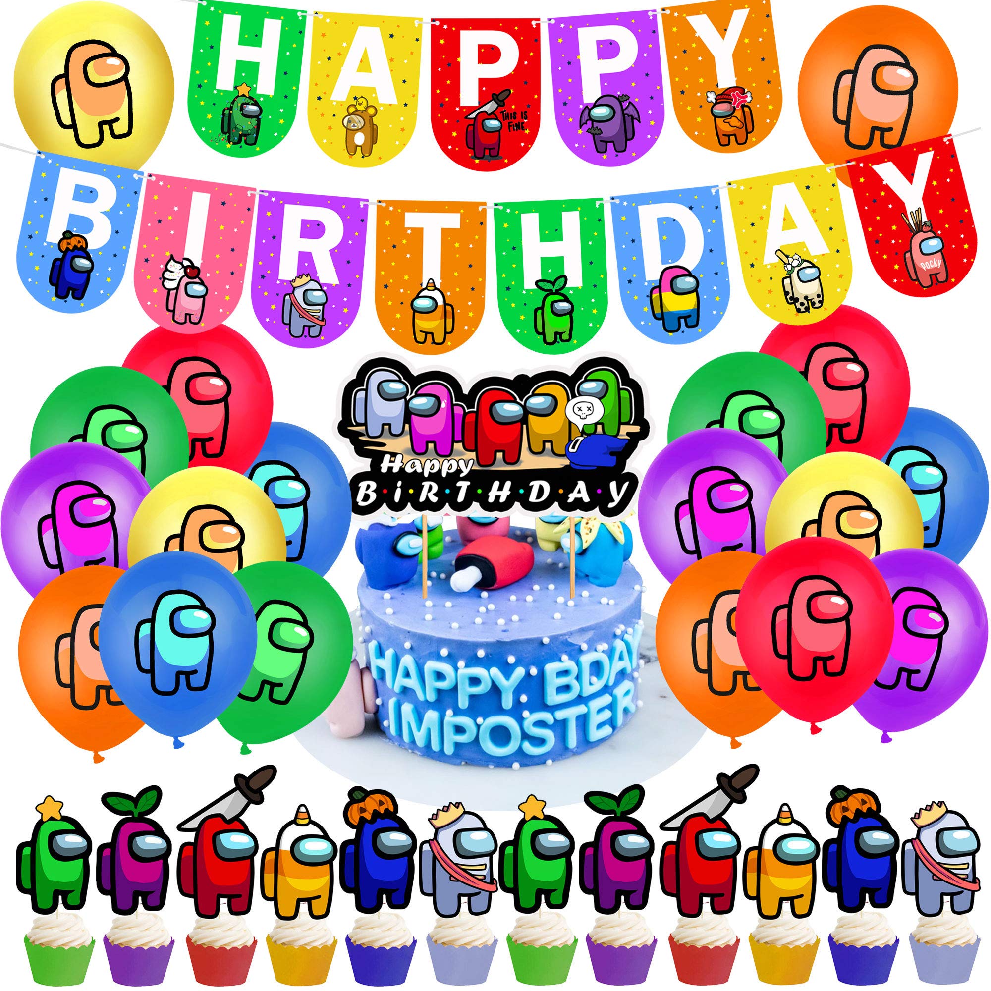 Buy Among Us Birthday Decorations, Among Us Birthday Party Supplies ...