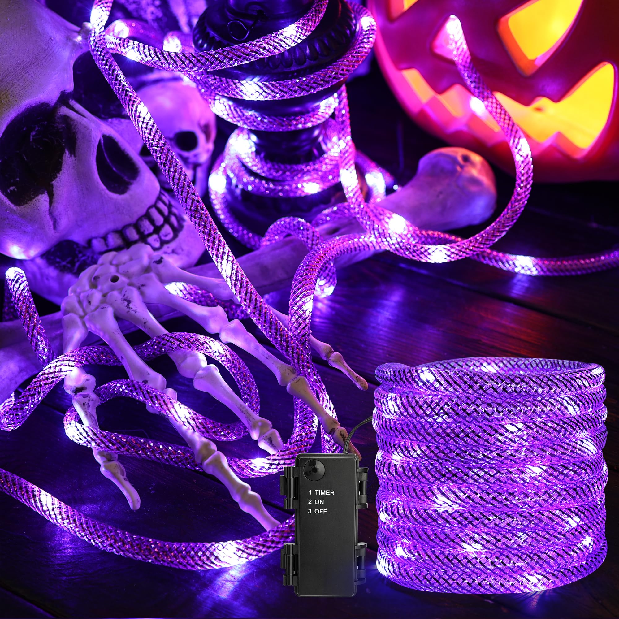 Amazon.com: Brizled Battery Halloween Lights, 9ft 36 LED Purple ...
