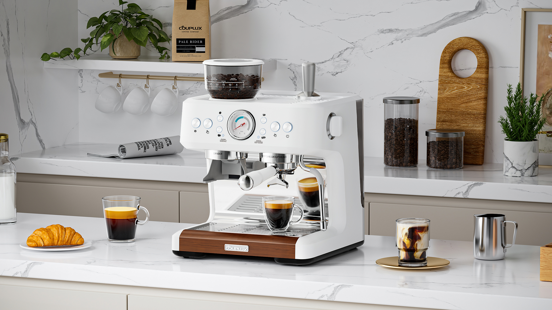 Watch COUPLUX All in One Espresso Machine with Grinder 20 Bar on Amazon ...