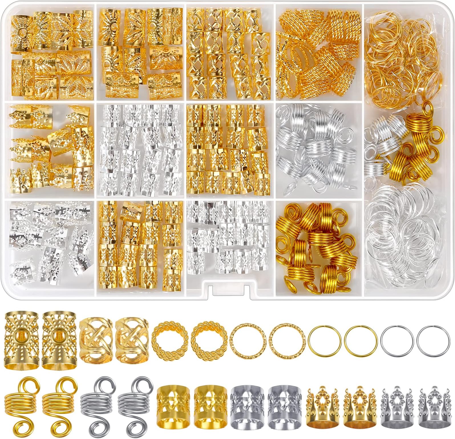 Amazon.com : 80 Pieces Hair Clip Rings Decorations, Braid Hair Loop ...