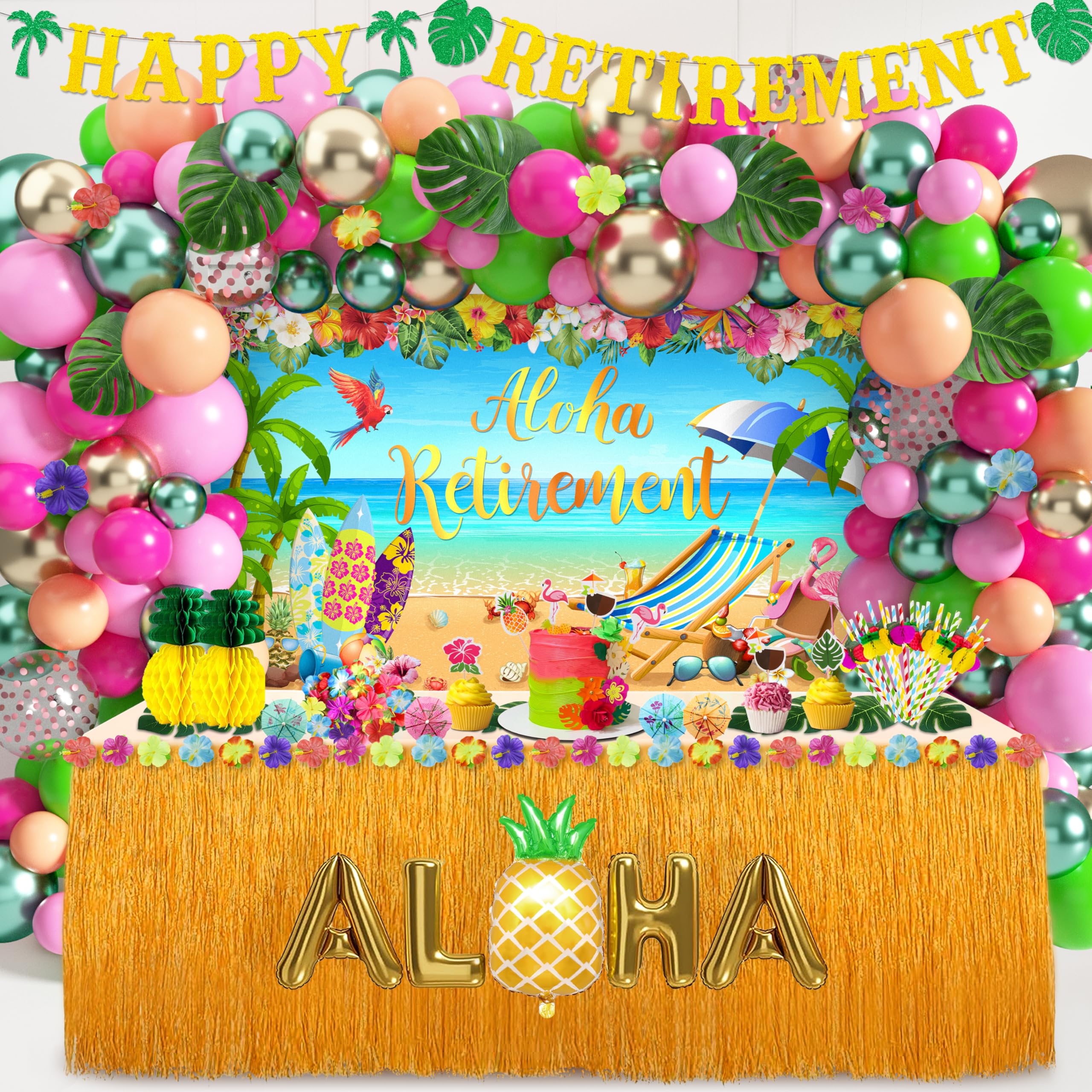 Hawaiian Retirement Party Card