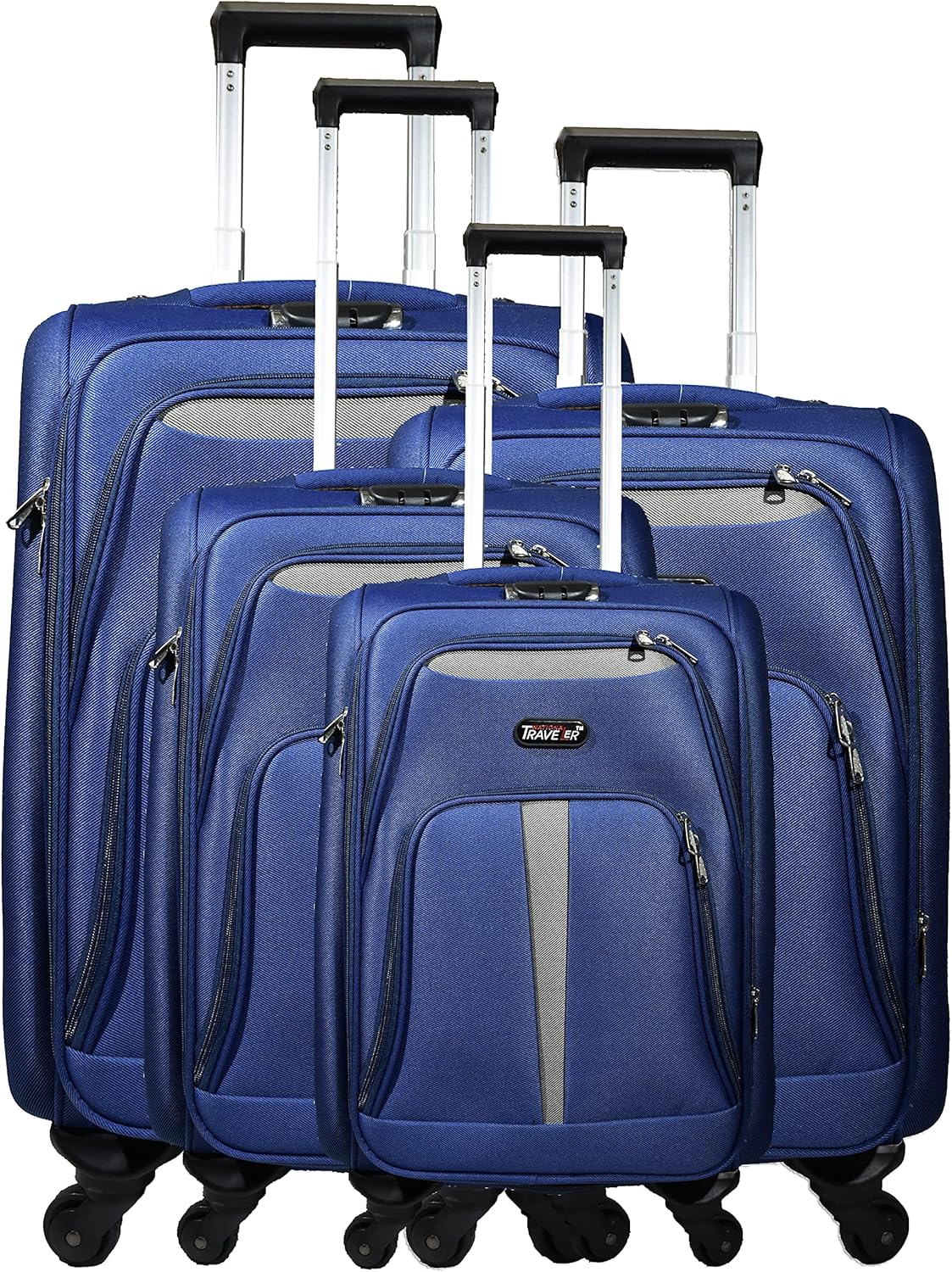 Amazon.com | 4 Piece Luggage Set Softside Suitcase 20" 24" 28" 32 ...