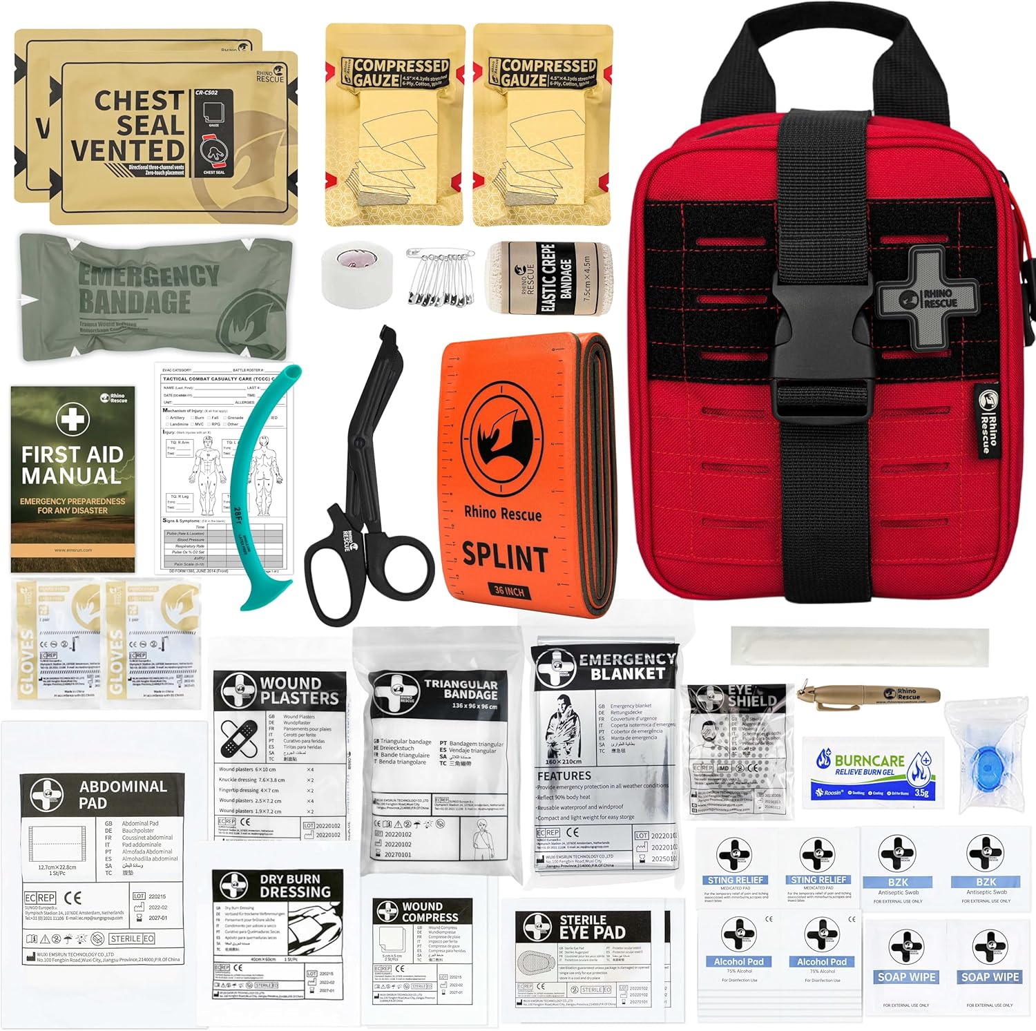 Amazon.com: RHINO RESCUE IFAK Trauma First Aid Kit FSA HSA Eligible ...