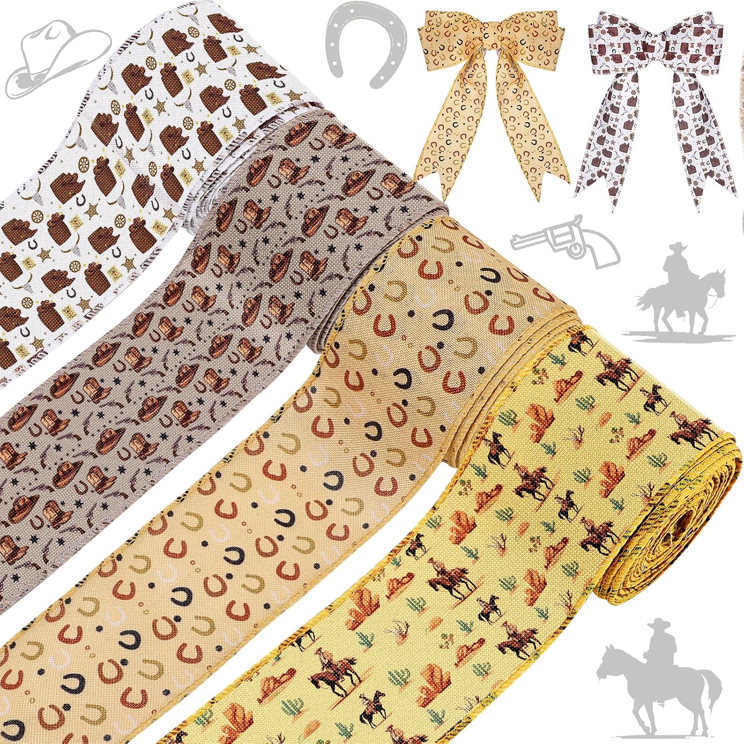 Amazon.com: Cowboy Party Decorations 40 Yards Western Cowboy Wired Edge ...