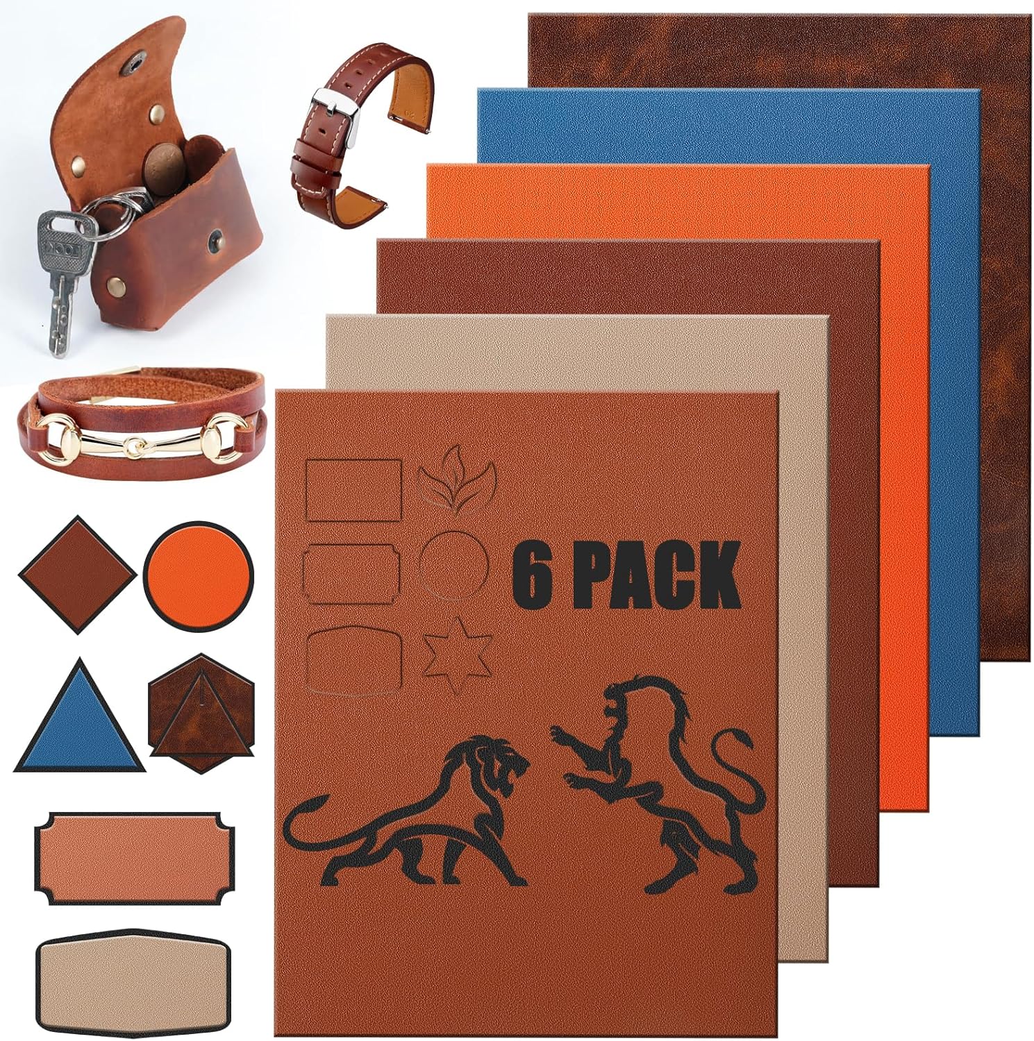 Amazon.com: 6-Pack Laserable Leatherette Sheets, 12.6×9-Inch Patches ...