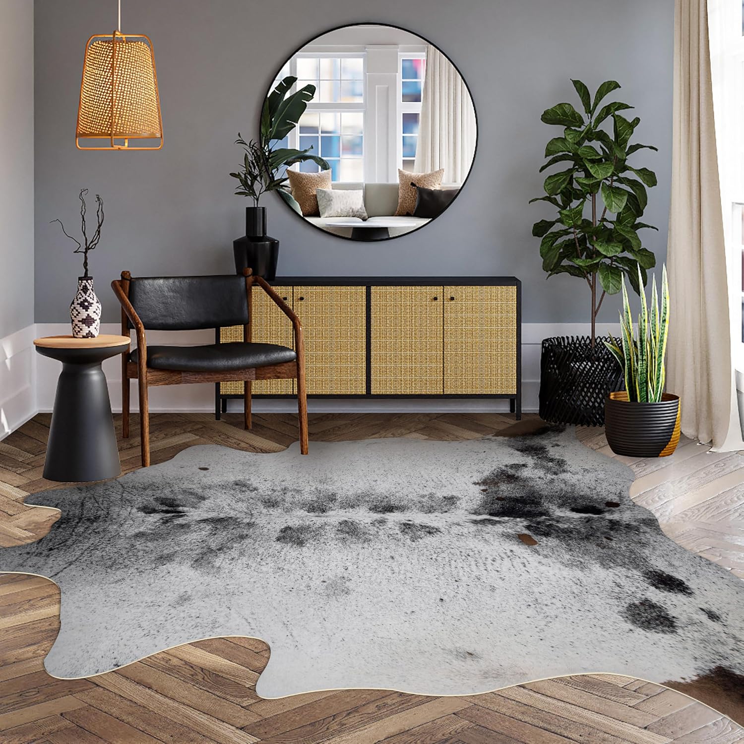 Amazon.com: Guyi Rare Faux Cowhide Rug 6.2X7.6 ft Rustic Chic Western ...