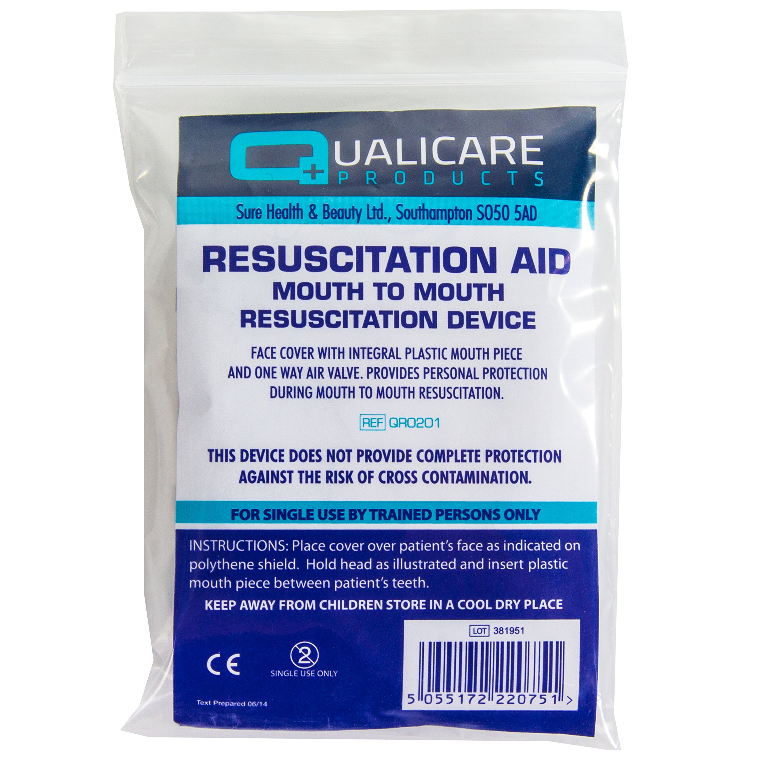 CPR Resuscitation Face Mask Shield - Mouth to Mouth First Aid Cross ...