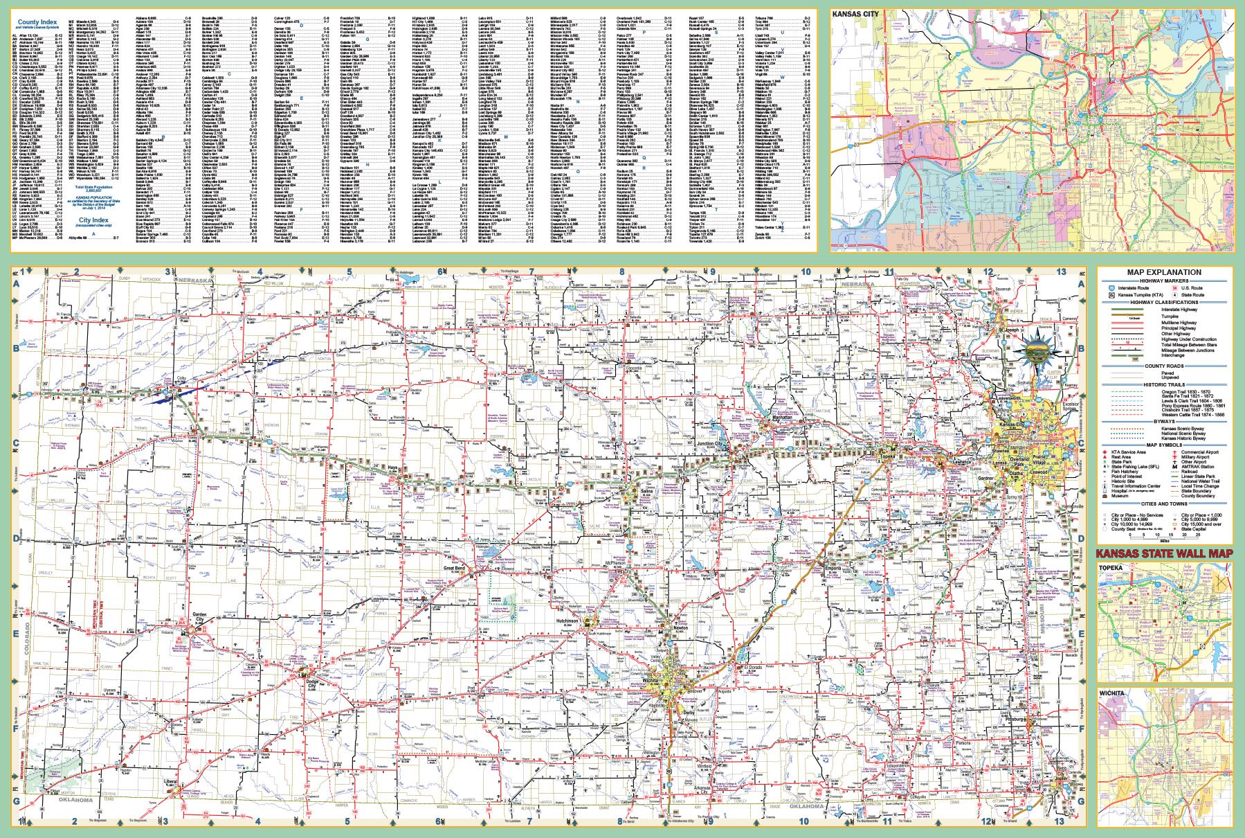 Kansas Road Map With Counties