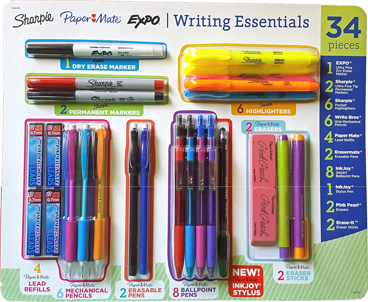 Amazon.com : Sharpie Paper Mate Expo Writing Essentials 34 Piece ...