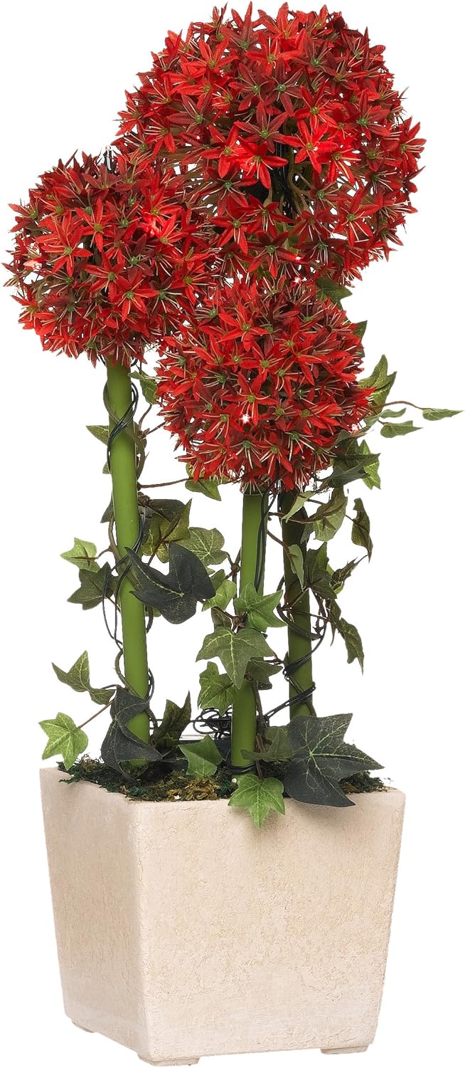 Amazon.com: GKI Bethlehem Lighting 20-Inch Red Alliums with LED Lights ...