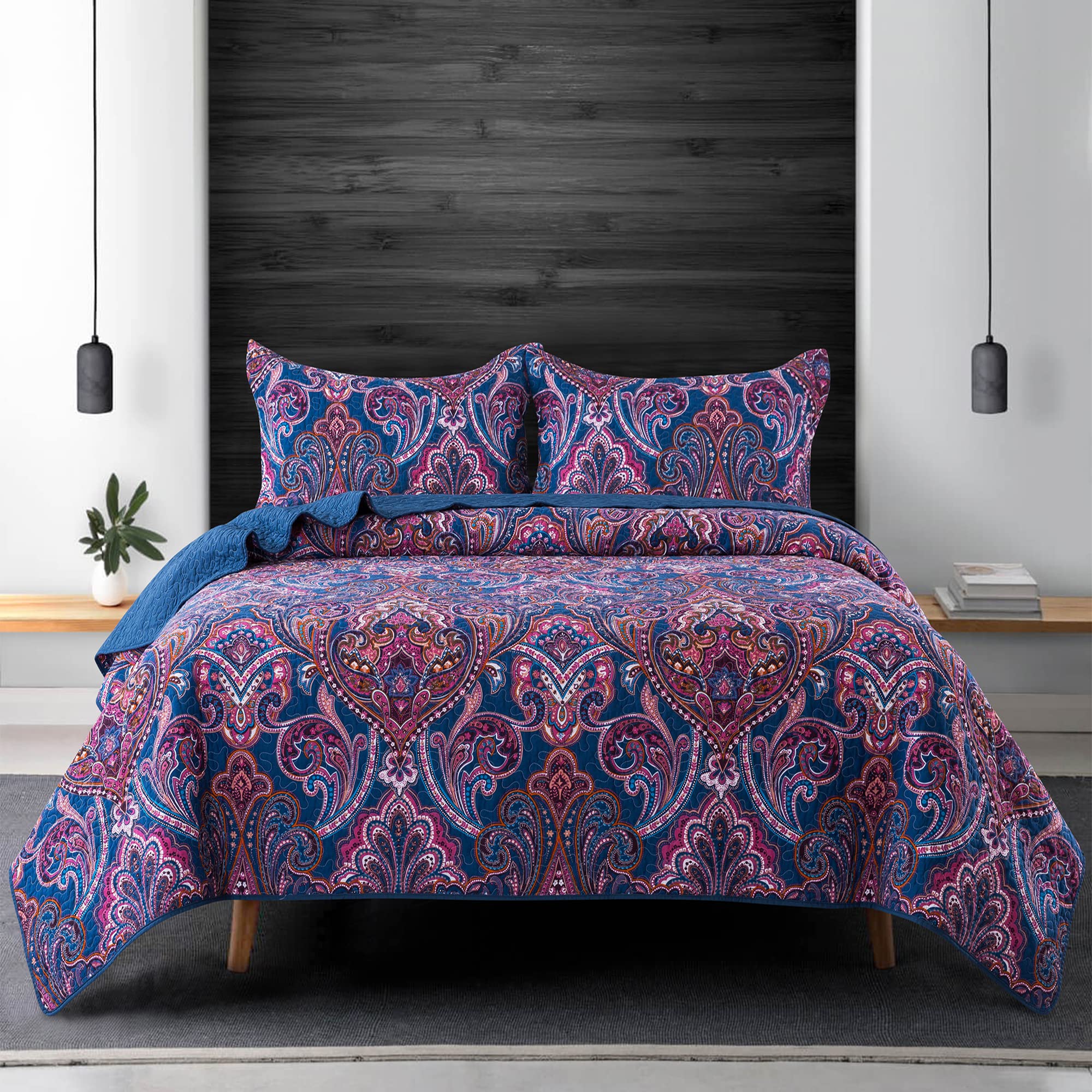 Snapklik.com : Travan Floral Bedspread Cotton Quilt Sets 3-Piece ...