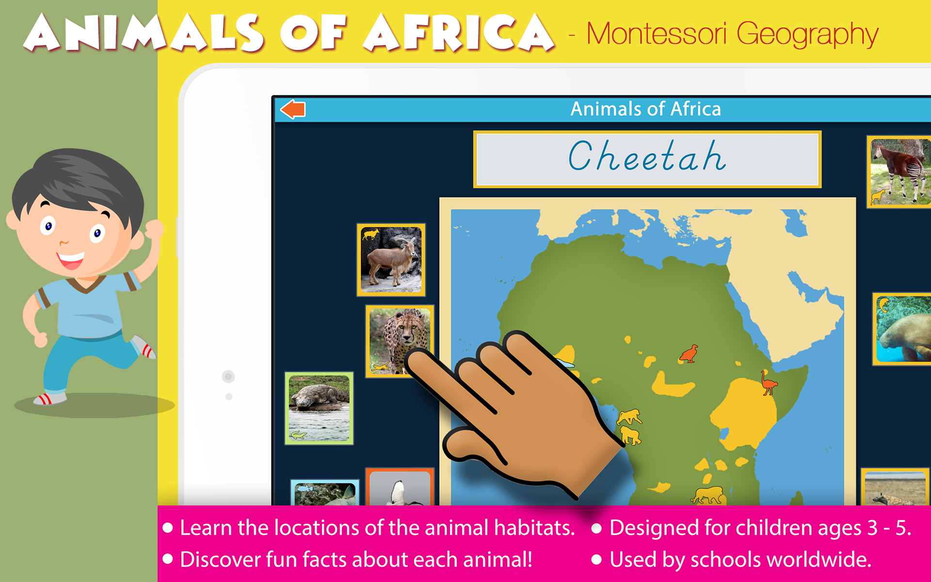 Animals of Africa - Montessori Geography & Science for Kids - App on ...