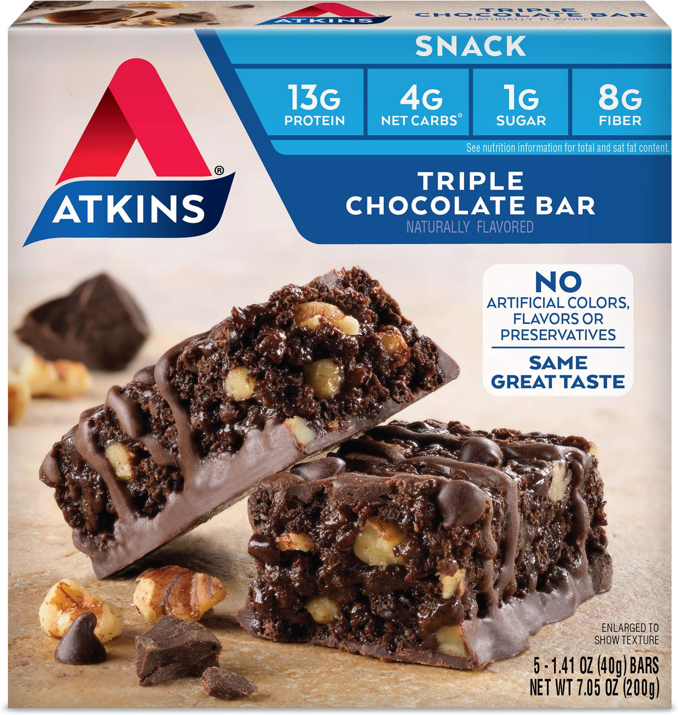 Amazon.com: Atkins Advantage Bar Chocolate Chip Cookie Dough - 5 Bars ...