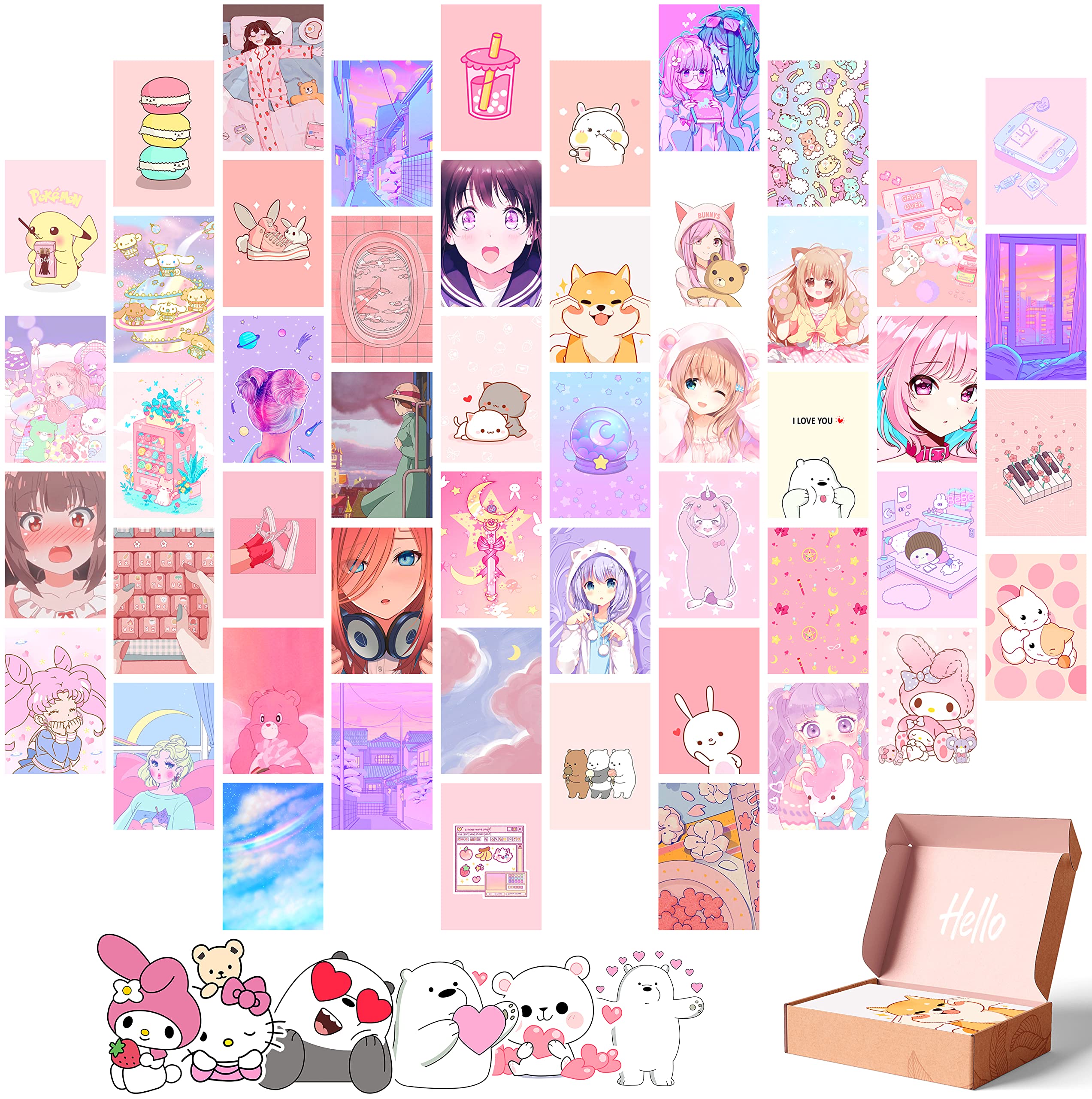 Buy Waschbär Kawaii Room Decor, 50pcs Kawaii Anime Aesthetic Pictures ...