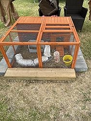 BUNNY BUSINESS Fully Folding Sheltered Rabbit Run Hutch, 48-inch ...
