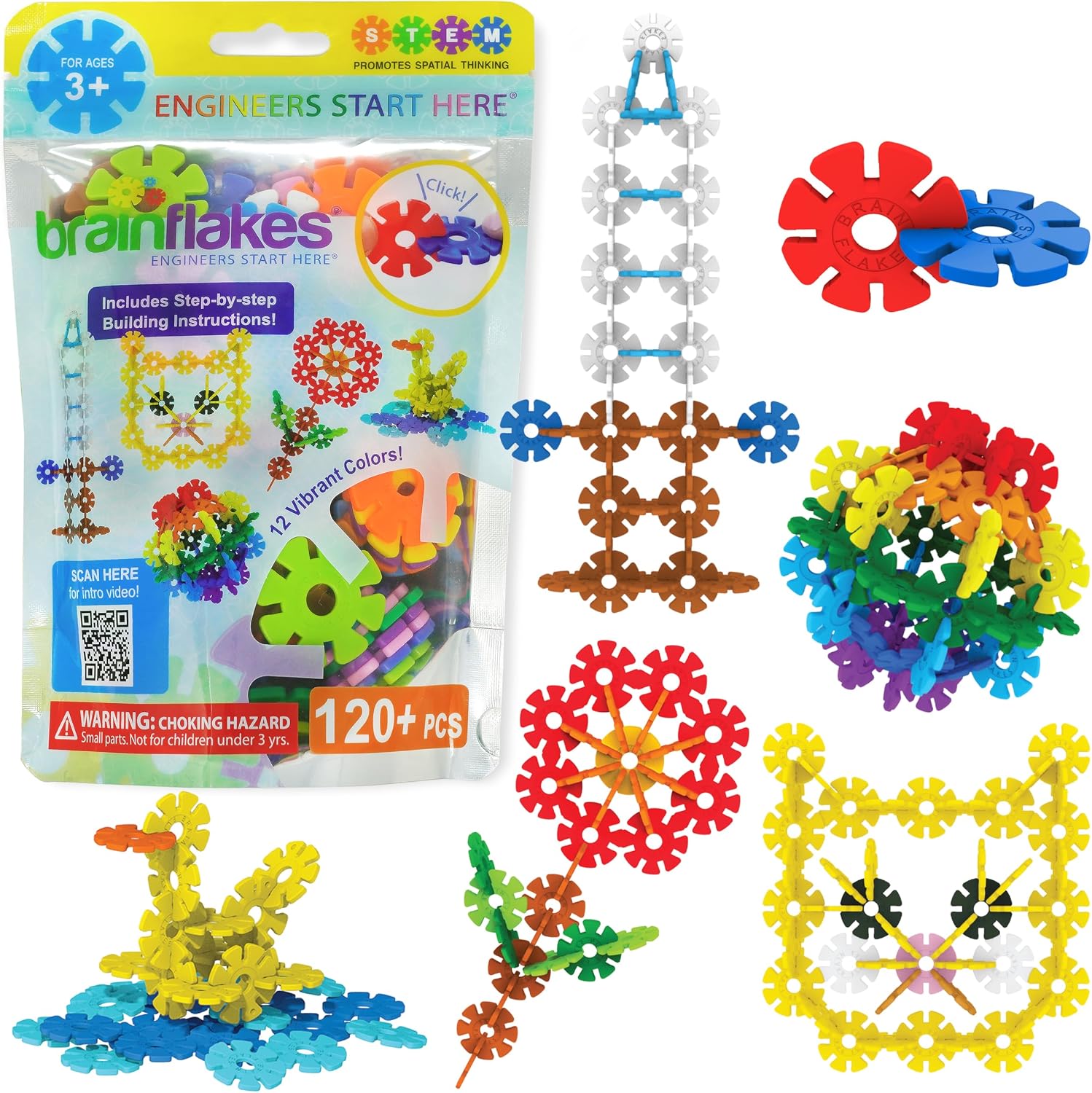 Amazon.com: Brain Flakes Starter Set Multicolor (12 Colors) - 120 ...