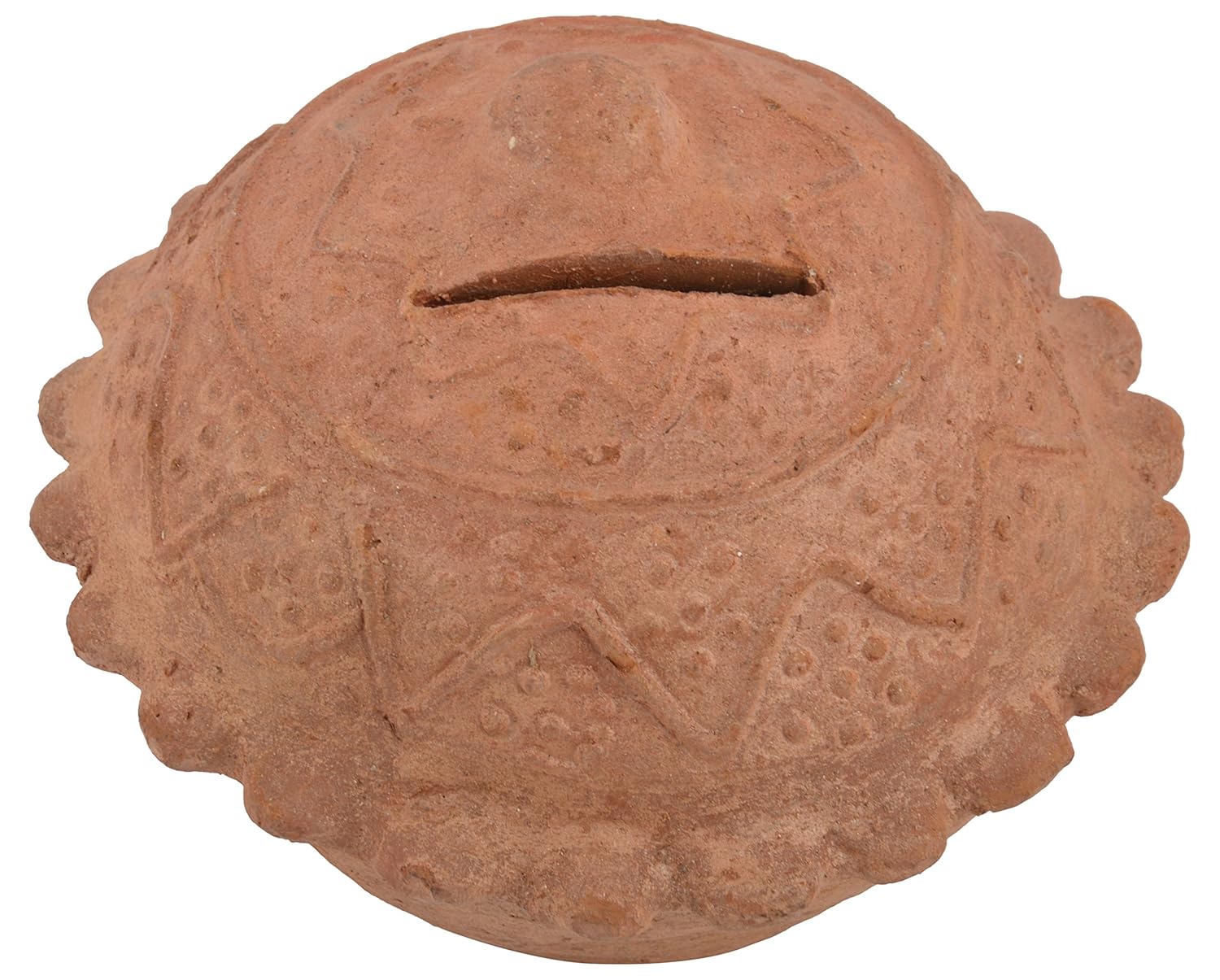 Swadeshi Saman Clay Money Bank (15 cm x 15 cm x 12 cm, Brown, SS024 ...