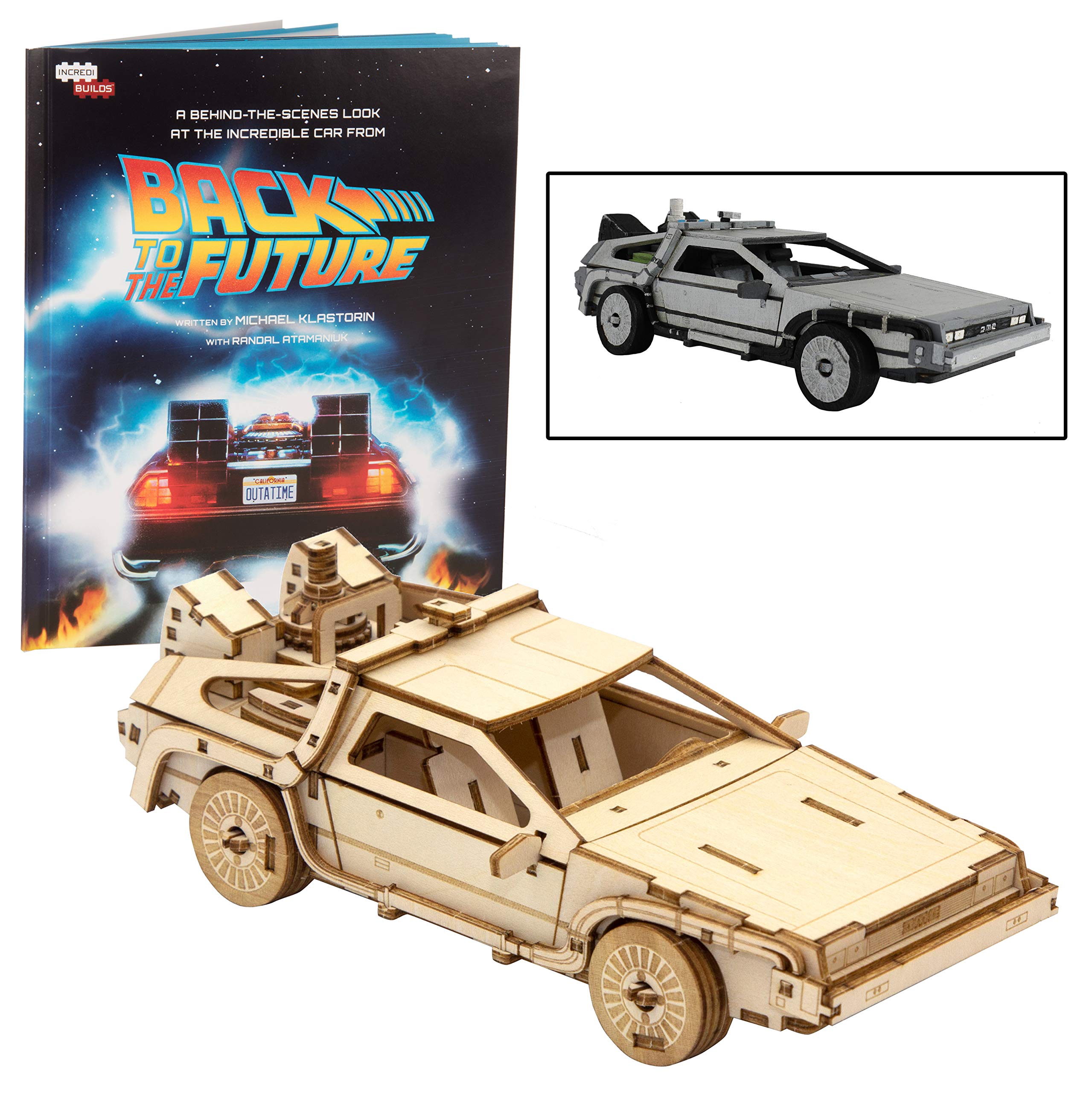 Back to The Future Delorean 3D Wood Puzzle & Model Figure Kit (154 Pcs ...