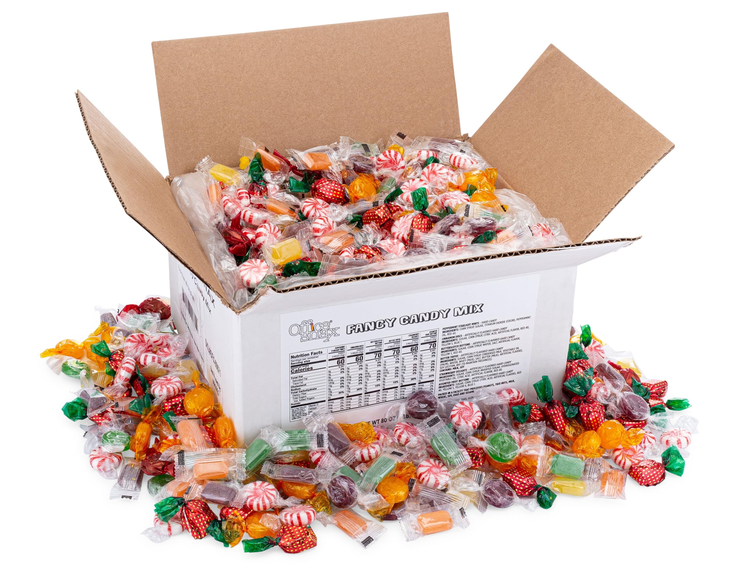 Amazon.com : Office Snax 5lb Box Individually Wrapped Fancy Mix Hard ...