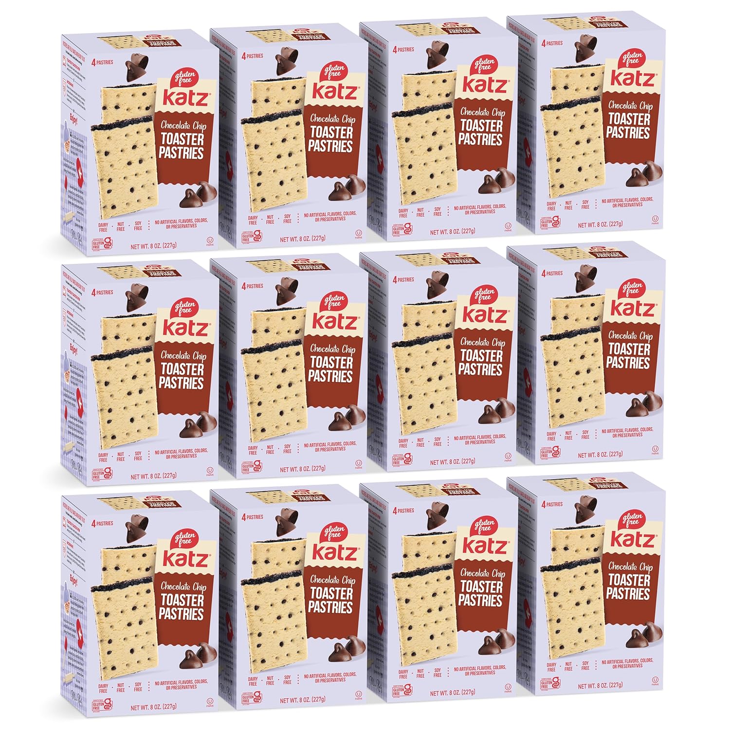 Amazon.com: Katz Gluten Free Chocolate Chip Toaster Pastries. Breakfast ...