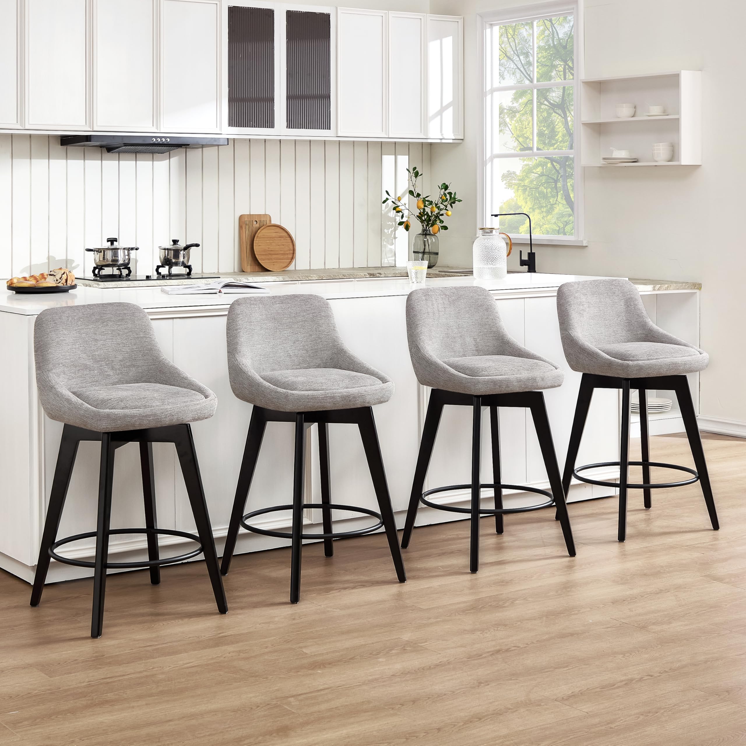 Snapklik.com : Zesthouse Swivel Counter Height Stools Set Of 4, 26 ...