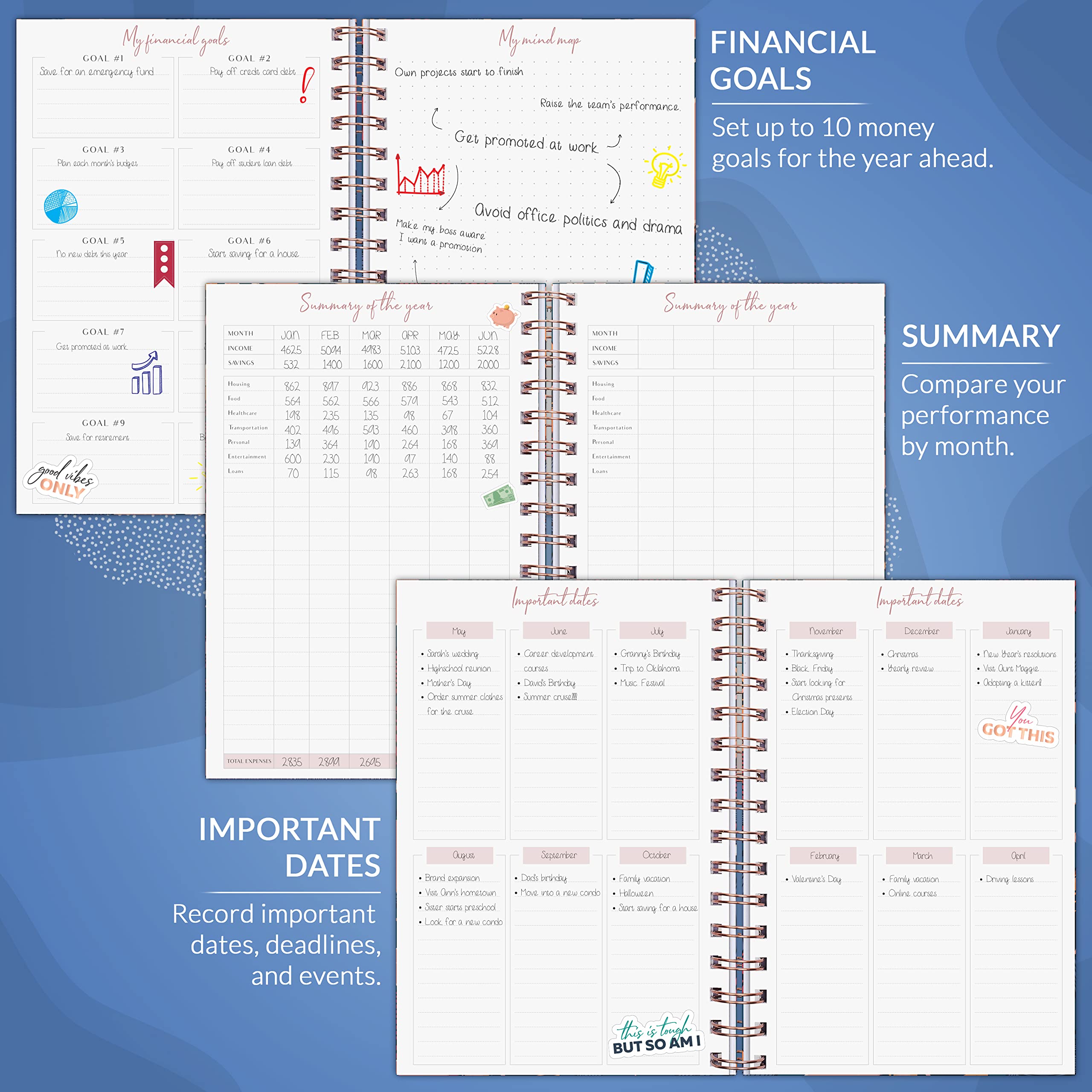Snapklik.com : PLANBERRY Budget Planner Undated Monthly Finance ...