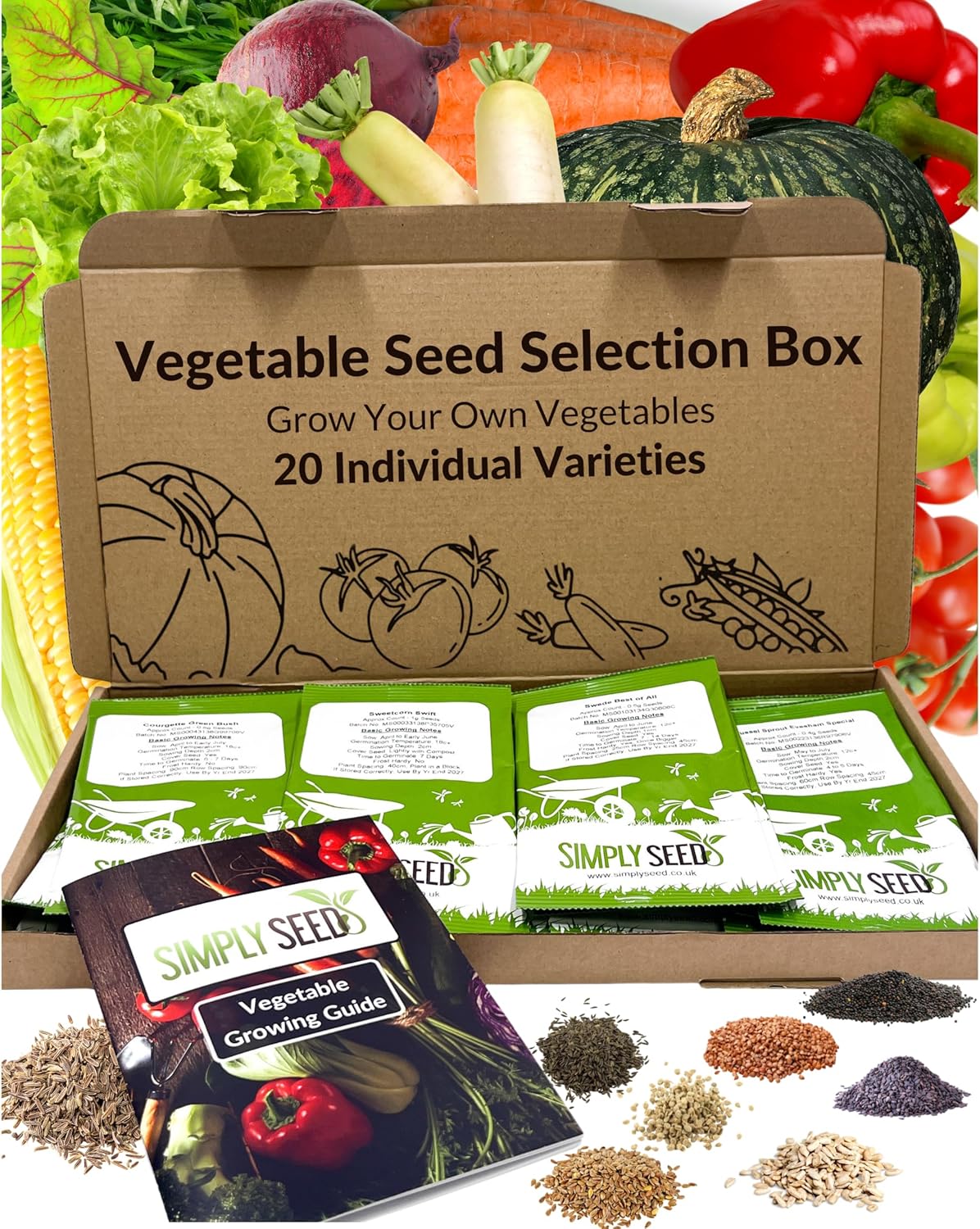 Vegetable Seed Selection Box - 20 Premium Seed Varieties with High ...