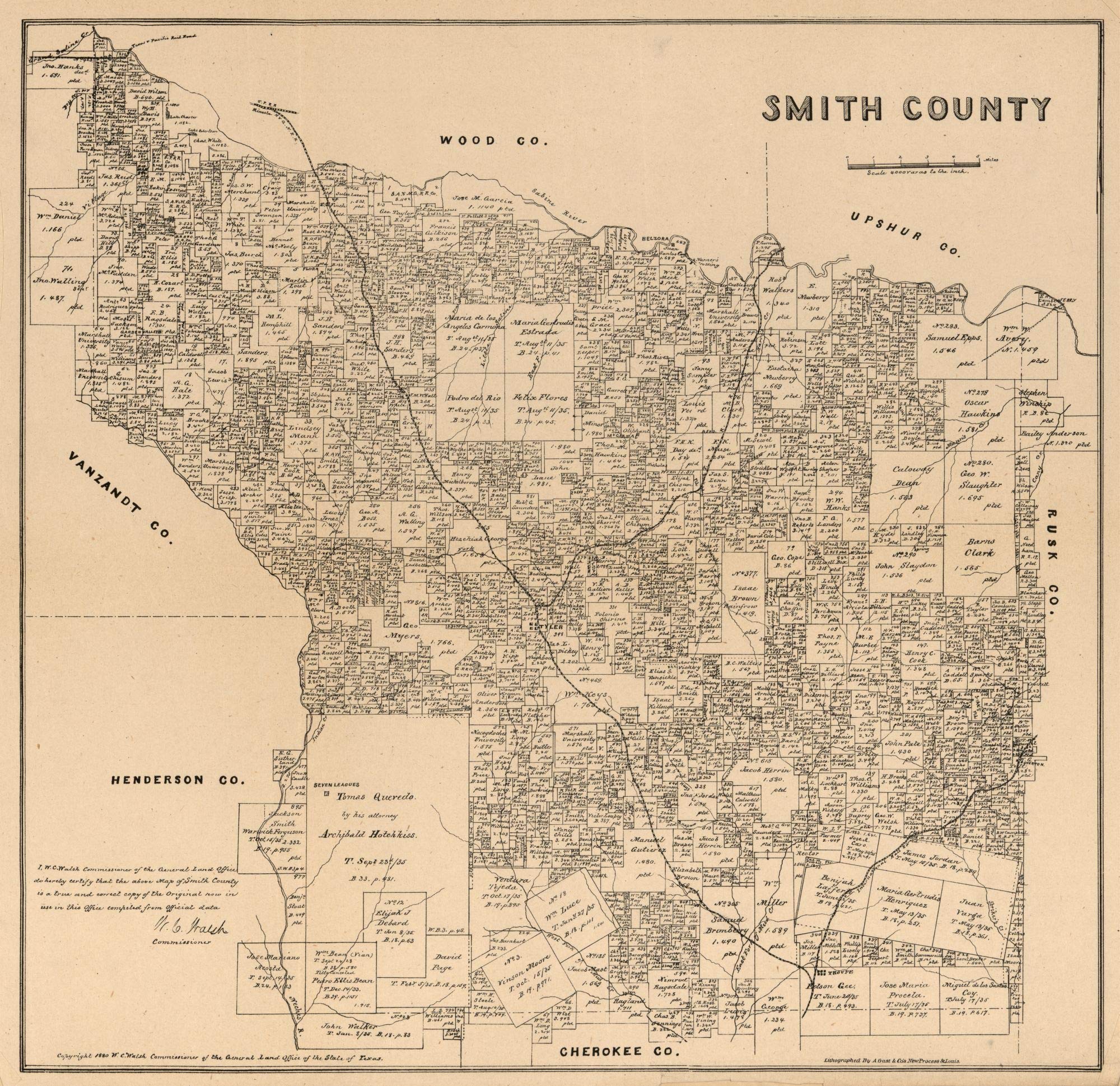 Flint Smith County Texas Map