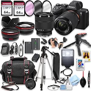 Amazon.com : Sony A7 IV Mirrorless Camera with 28-70mm Lens + 128GB Memory, Spare Battery ...